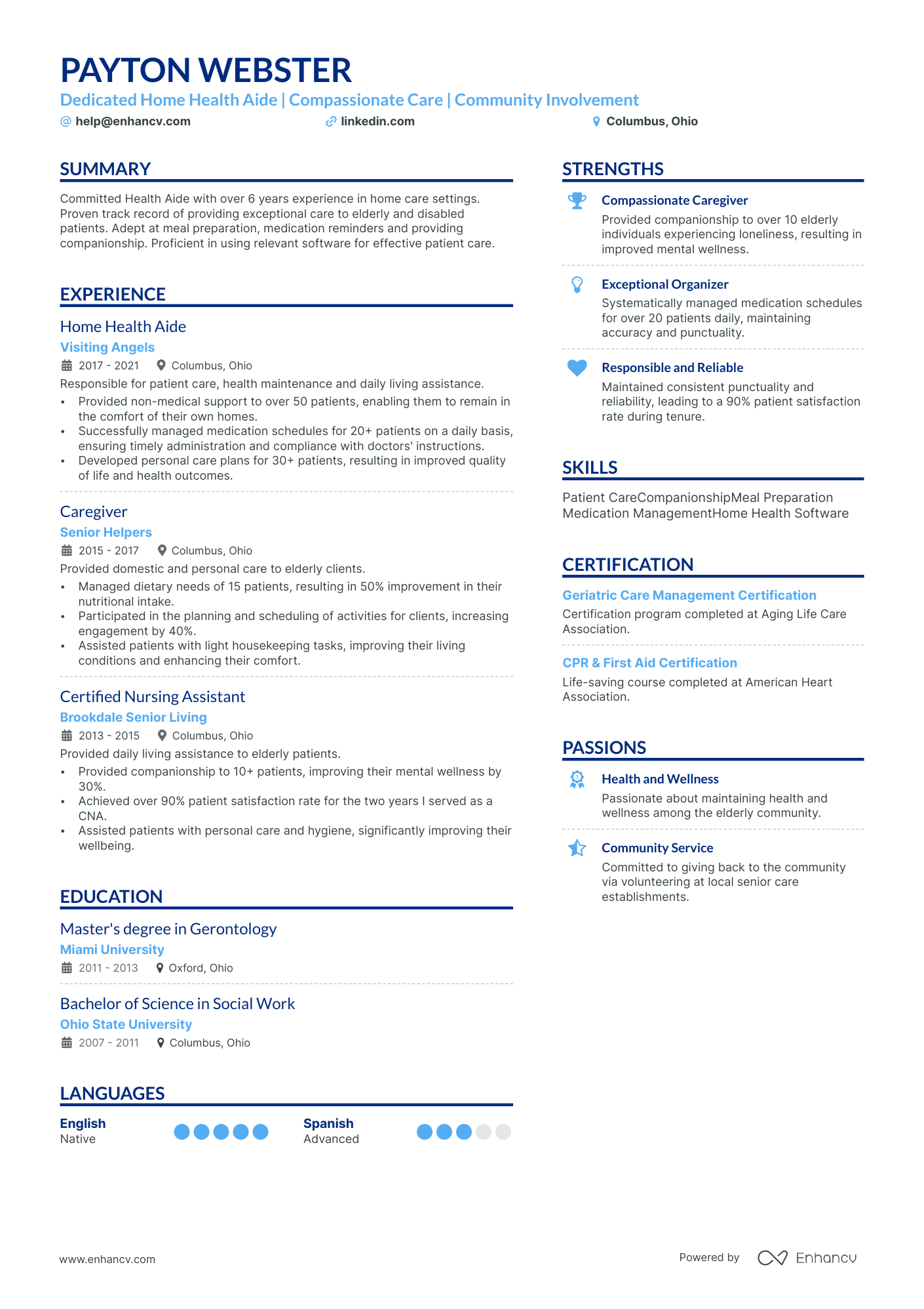 11 Caregiver Resume Examples & Guide for 2024