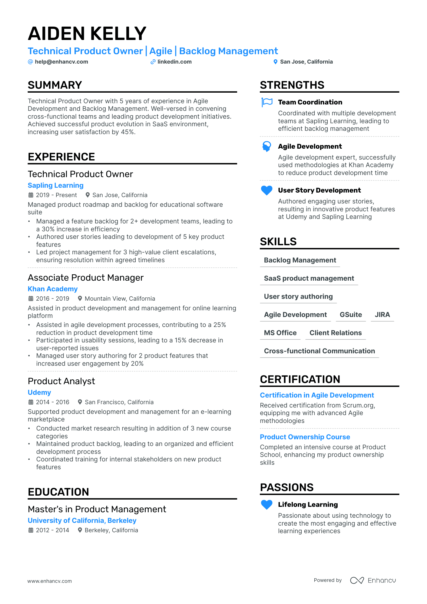 5 Technical Product Owner Resume Examples & Guide for 2024