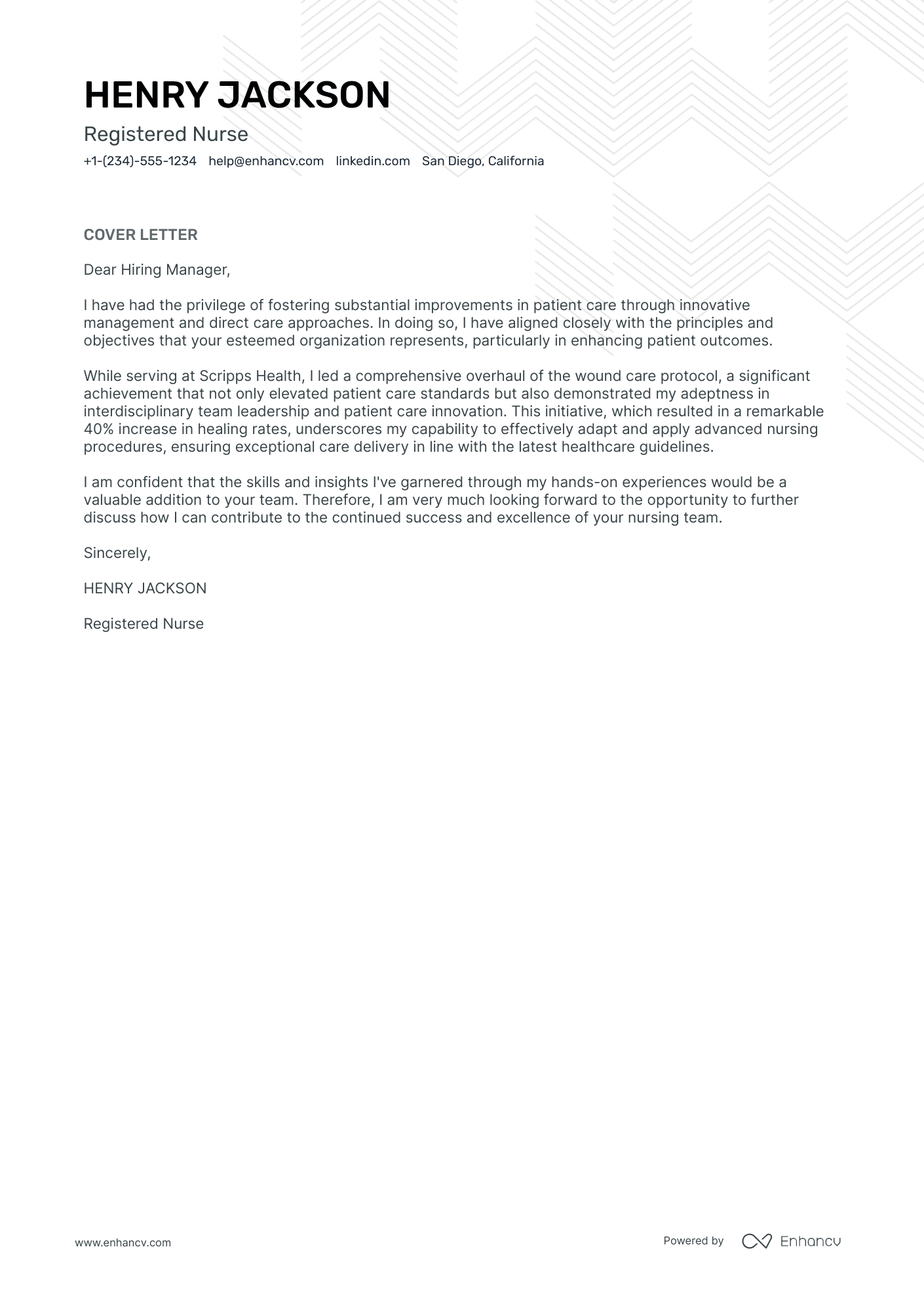 5 Professional Nurse Manager Cover Letter Examples and Template for ...