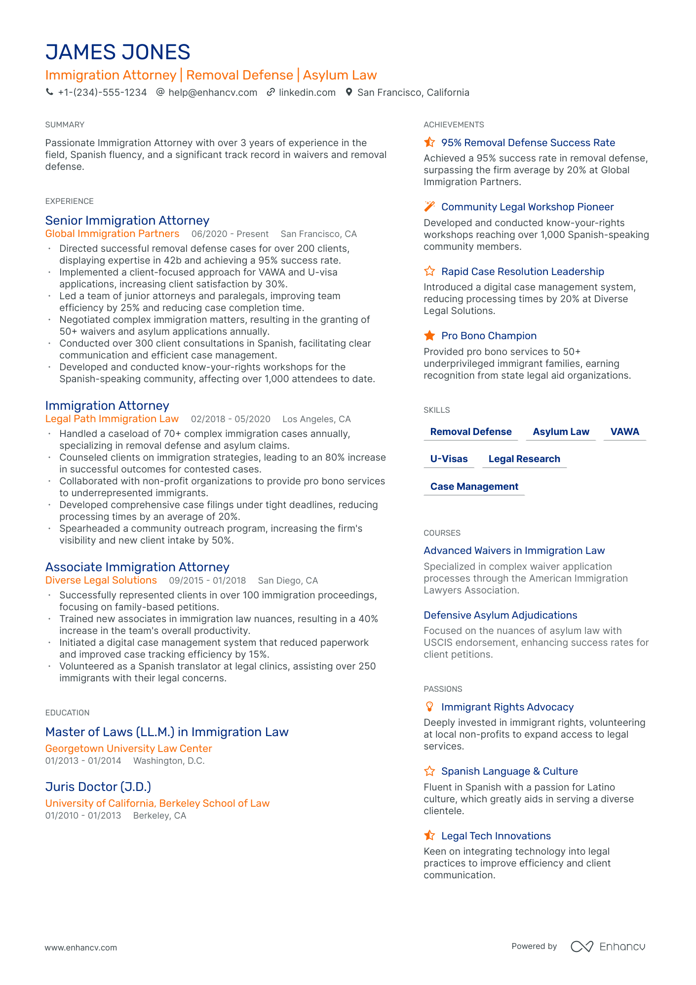 5 Immigration Lawyer Resume Examples & Guide for 2024