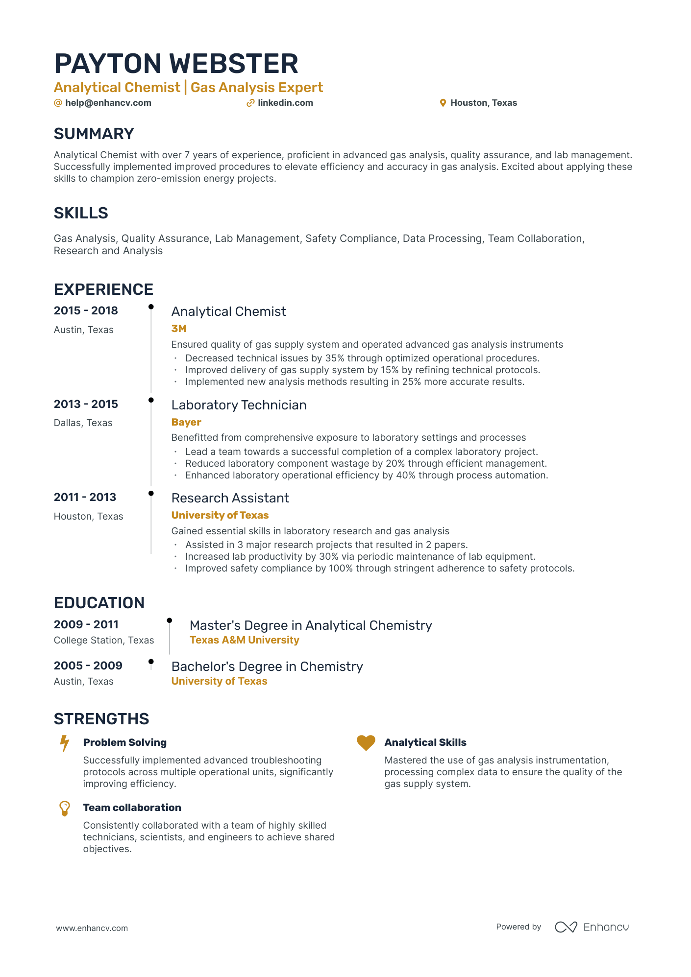 10 Analytical Chemist Resume Examples & Guide for 2026
