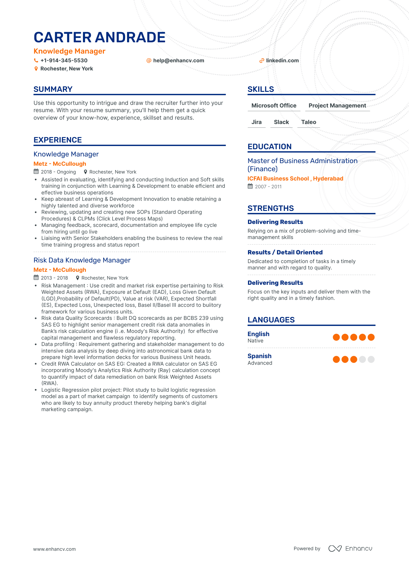 Knowledge Manager Resume Examples & Guide for 2023 (Layout, Skills ...