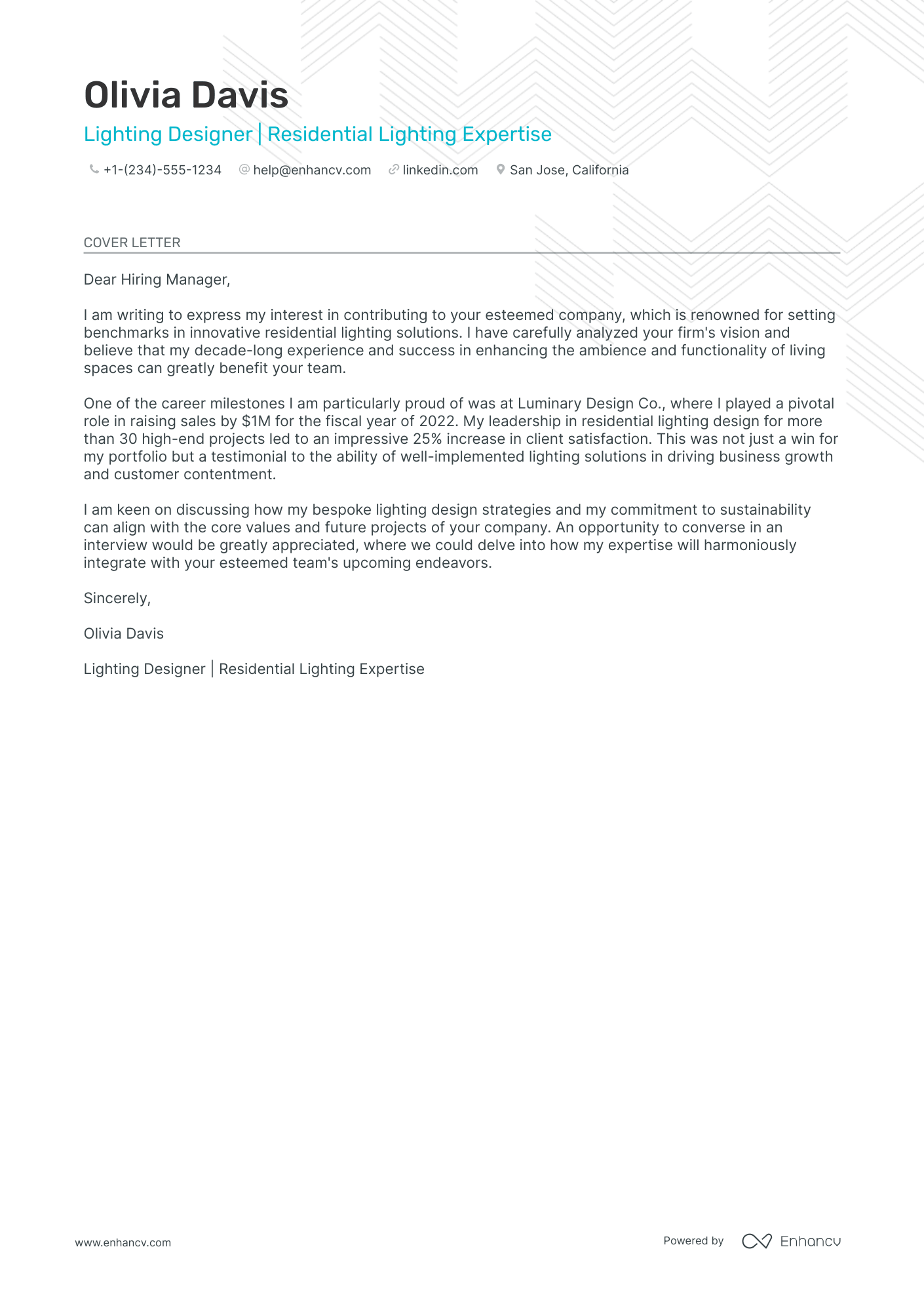 7 Professional Interior Designer Cover Letter Examples and Template for ...