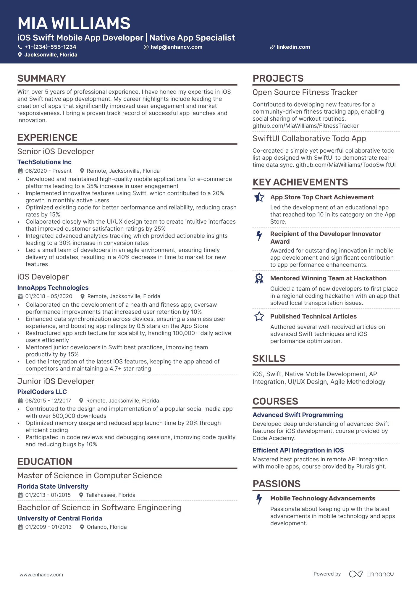 10 Mobile Application Developer Resume Examples & Guide for 2025