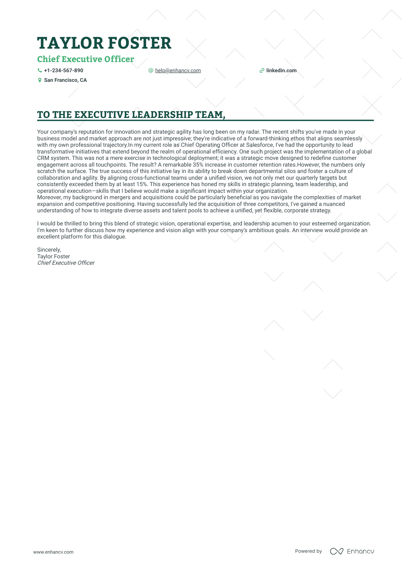 Top CEO Cover Letter Examples for 2024