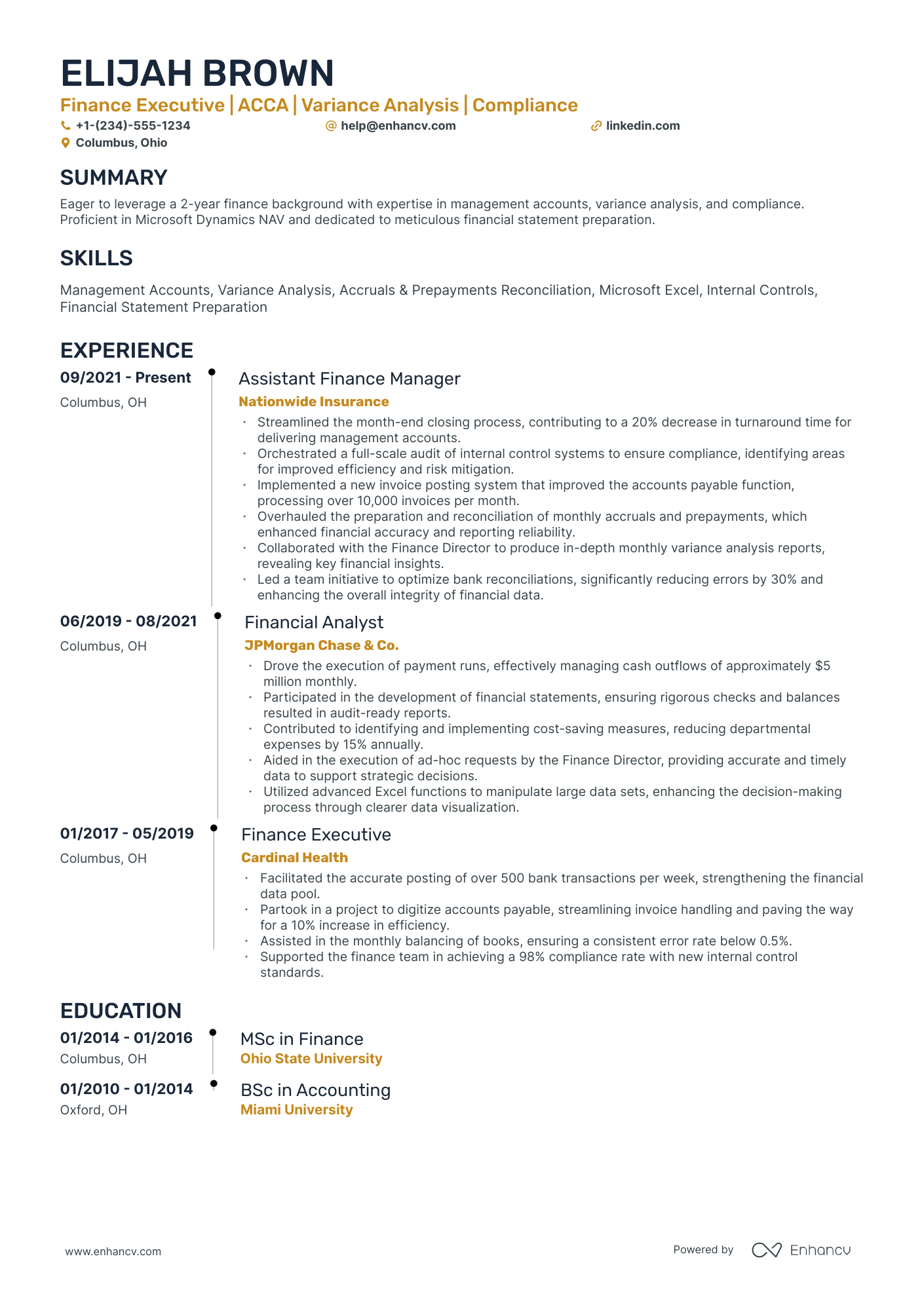 10 Finance Executive Resume Examples, Templates & Guide for 2025