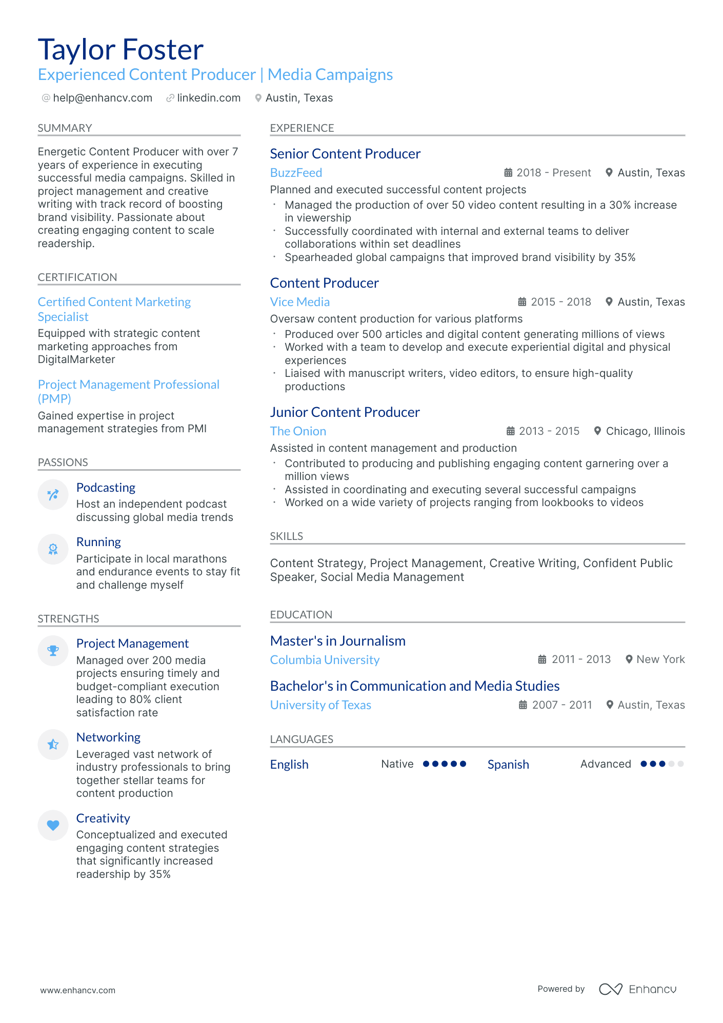 10 Creative Producer Resume Examples & Guide for 2026