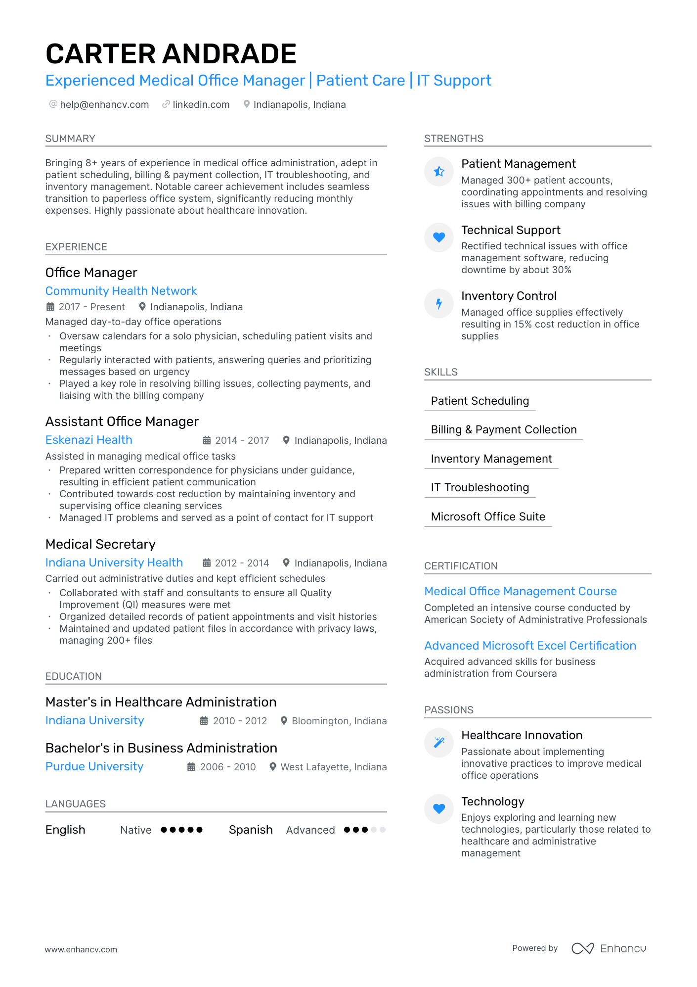 5 Medical Office Manager Resume Examples & Guide for 2024