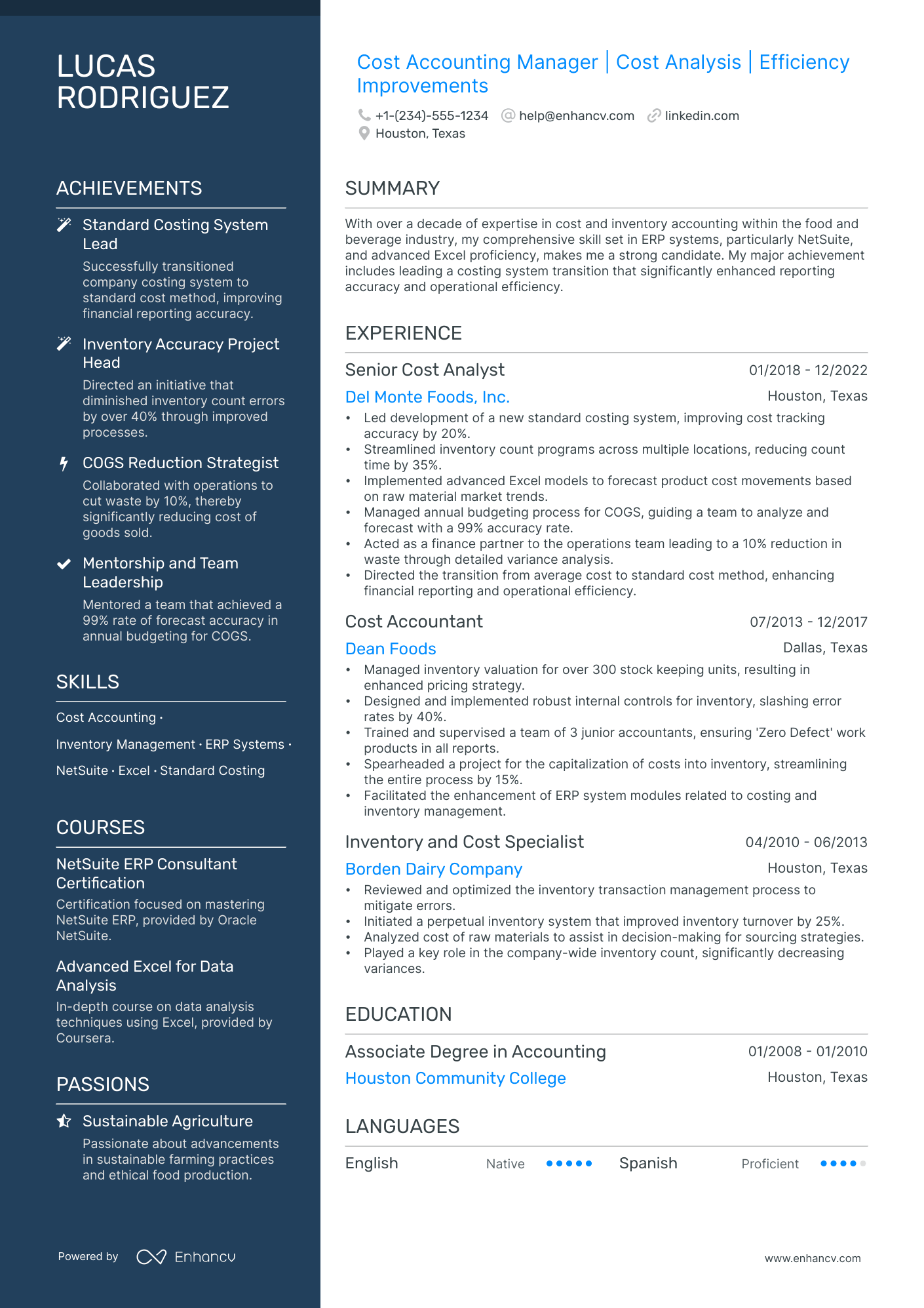 5 Cost Accounting Resume Examples & Guide for 2024