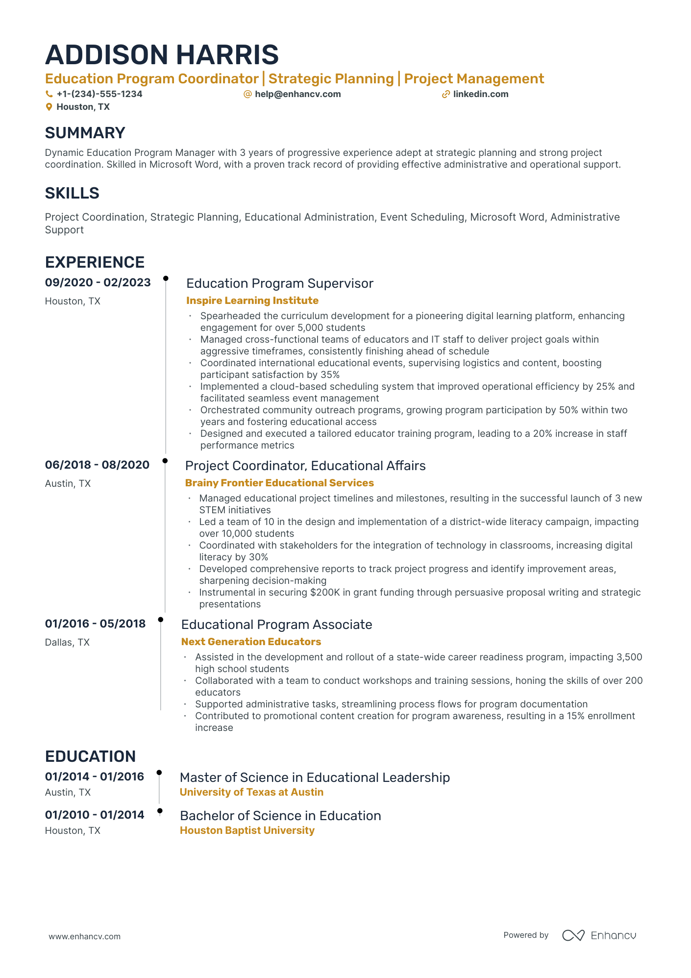 10 Education Program Manager Resume Examples & Guide for 2026