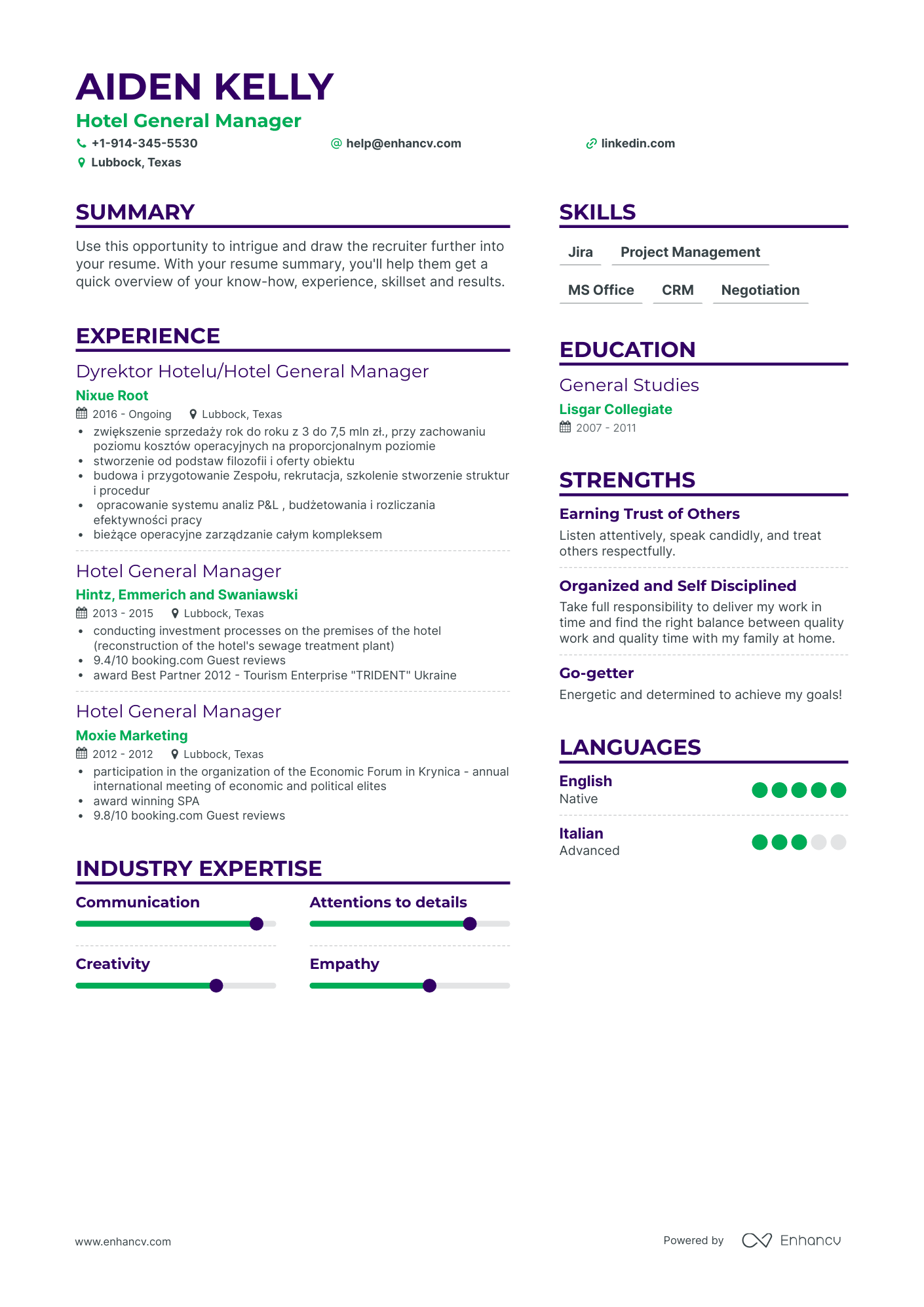 Hotel General Manager Resume Examples & Guide for 2023 (Layout, Skills ...