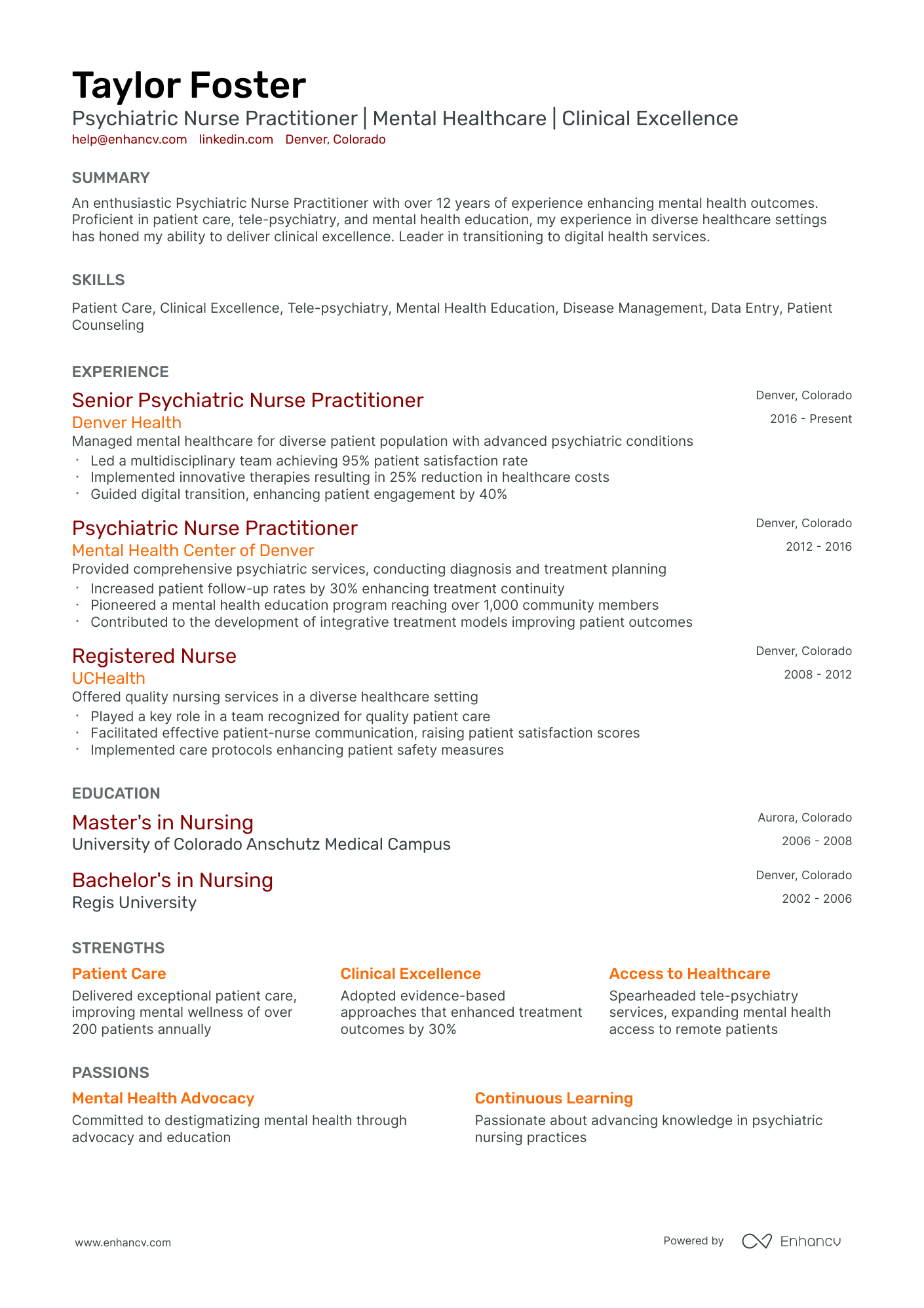 10 Psychiatric Nurse Practitioner Resume Examples & Guide for 2026