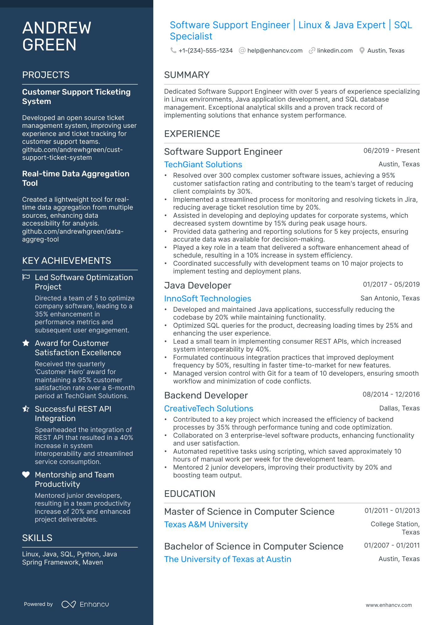 10 Software Support Engineer Resume Examples & Guide for 2026