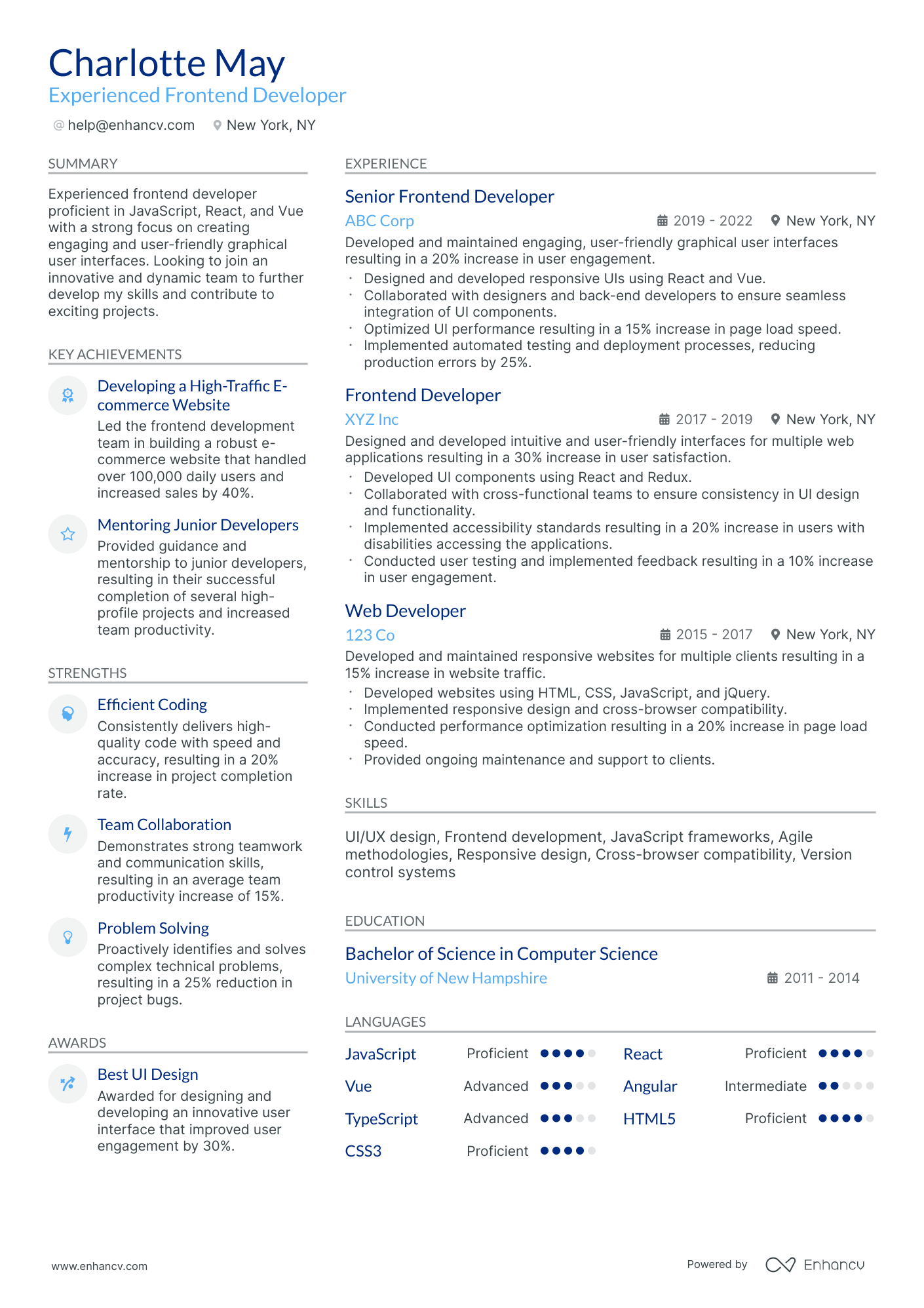 10 Javascript Developer Resume Examples & Guide for 2025