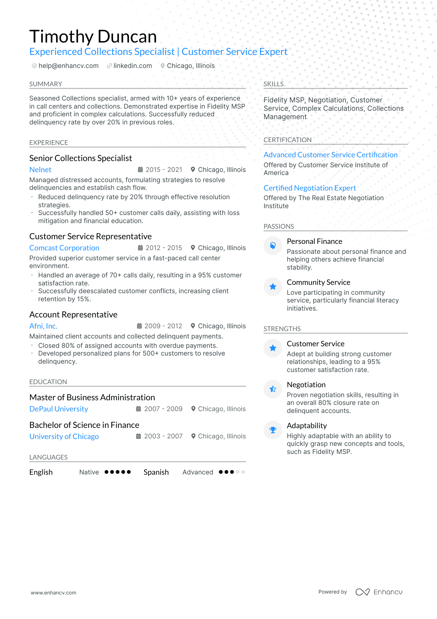 10 Collections Specialist Resume Examples & Guide for 2026