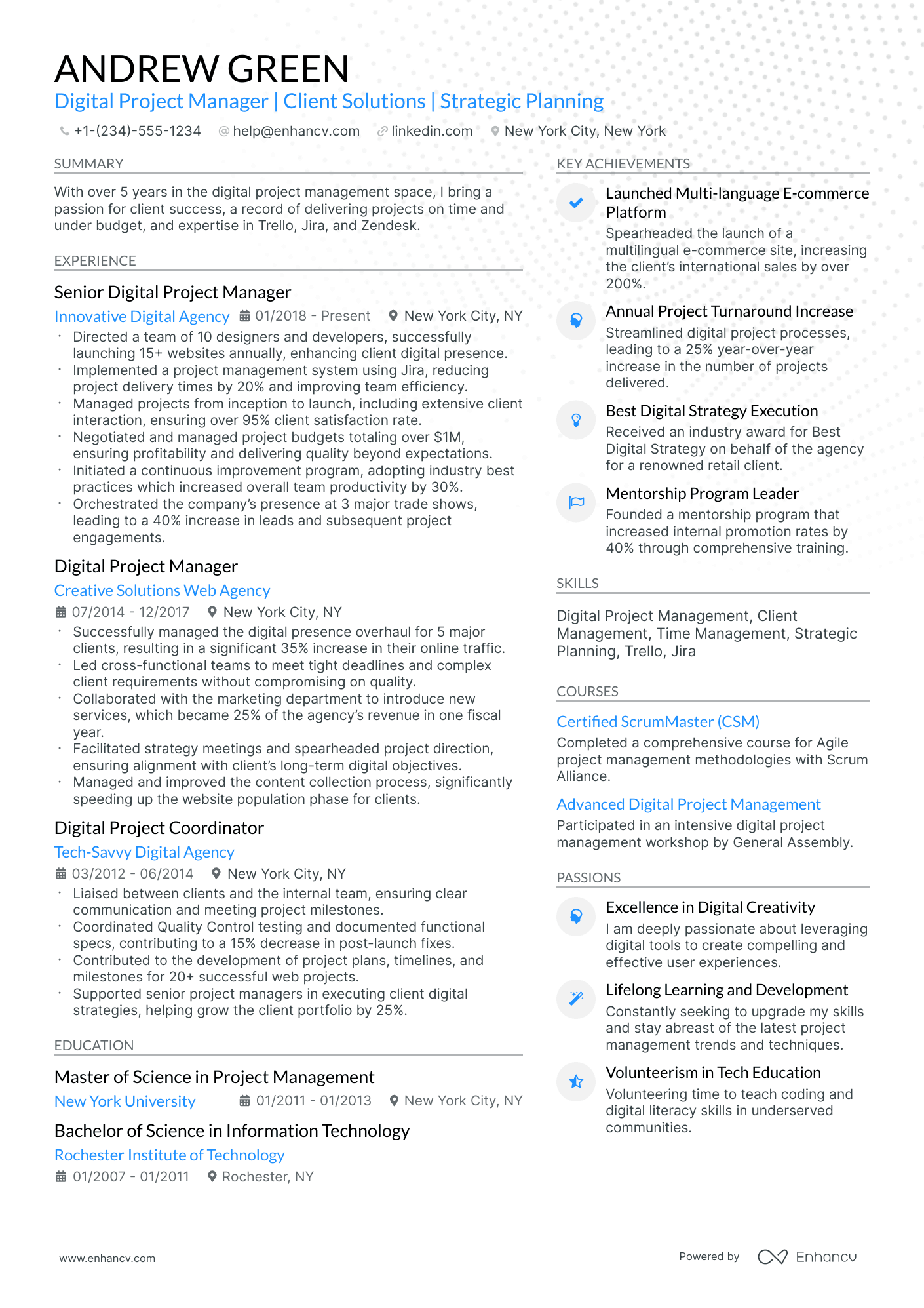 10 Digital Project Manager Resume Examples & Guide for 2026