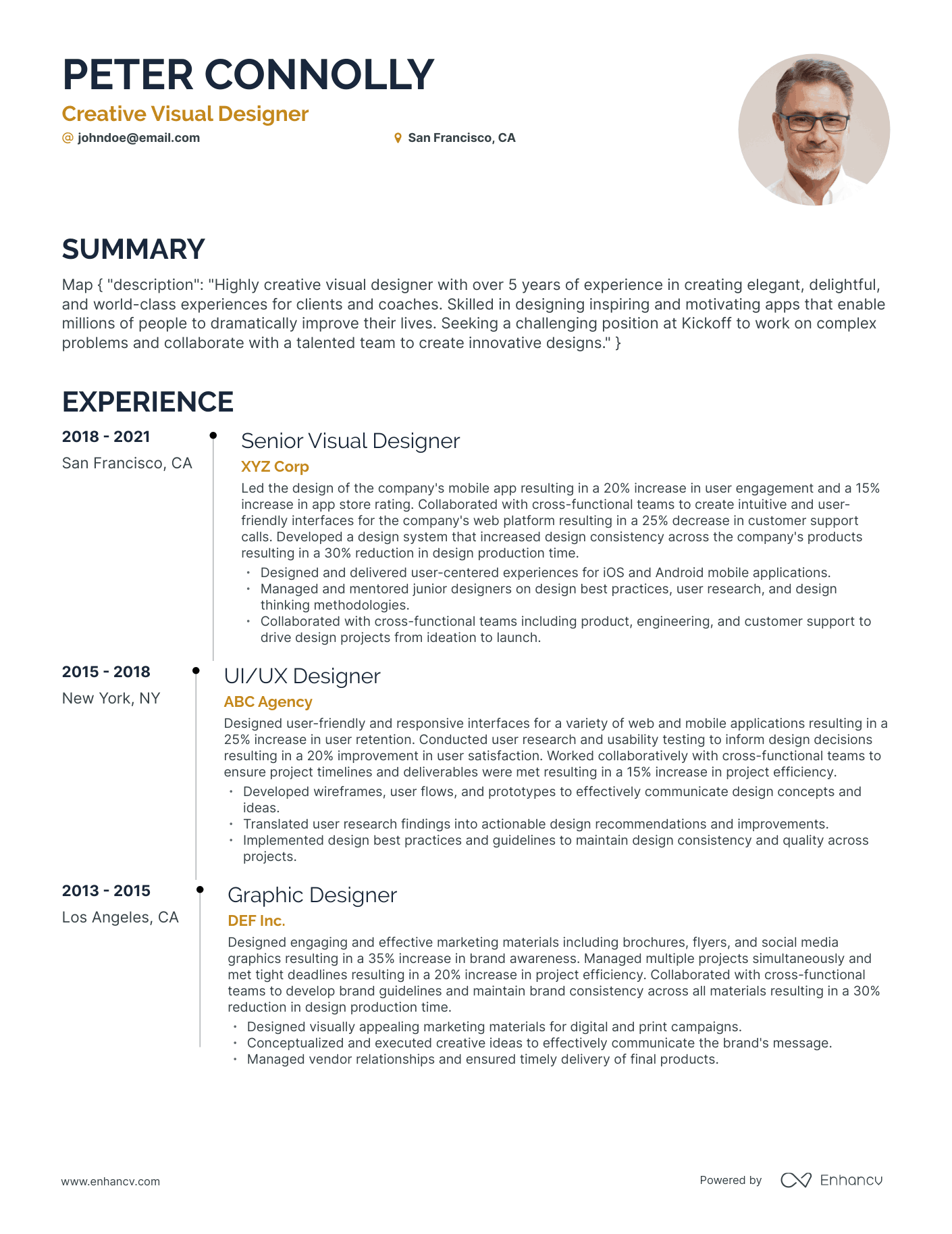 5 Visual Designer Resume Examples & Guide for 2023