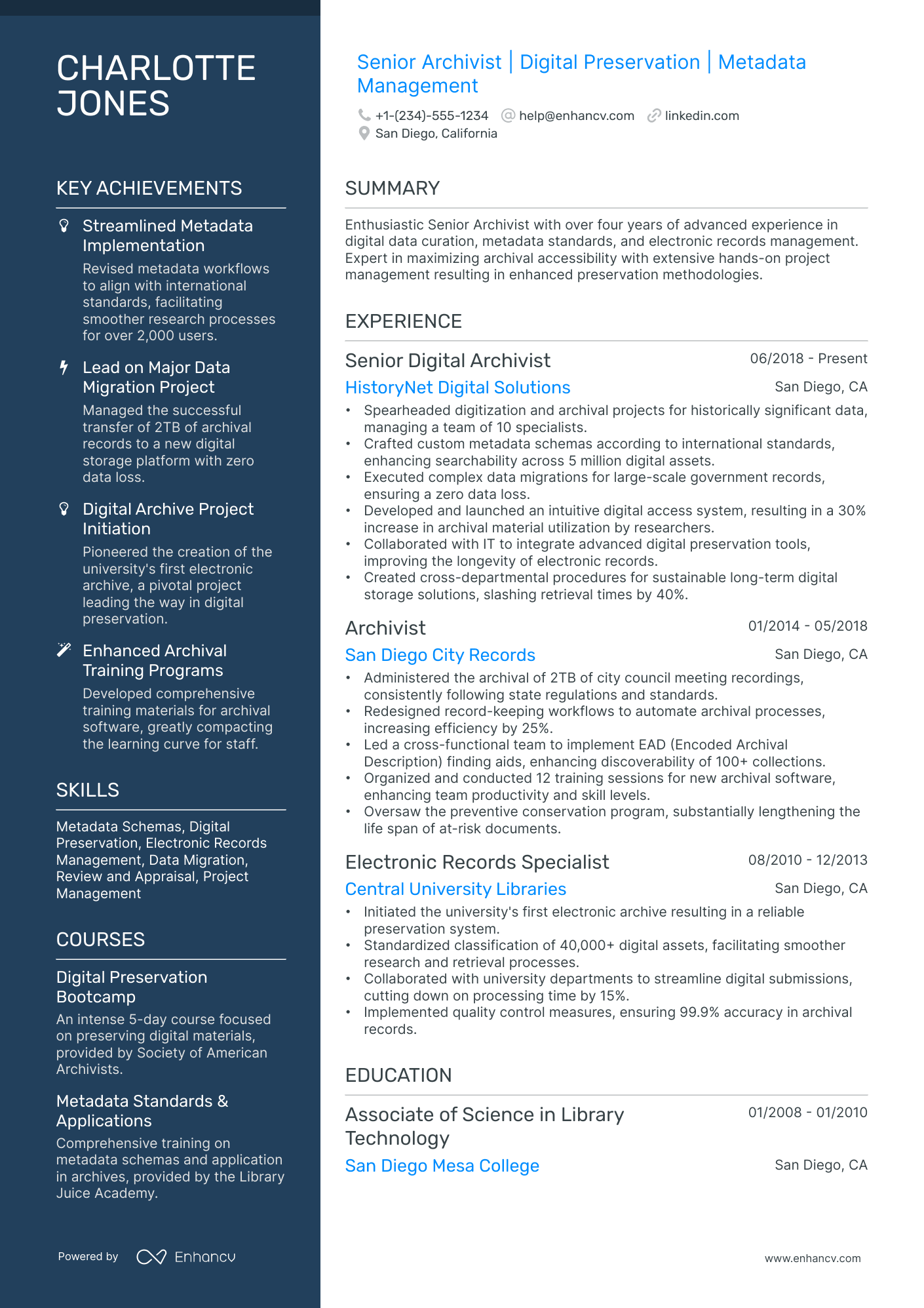 10 Archivist Resume Examples & Guide for 2025