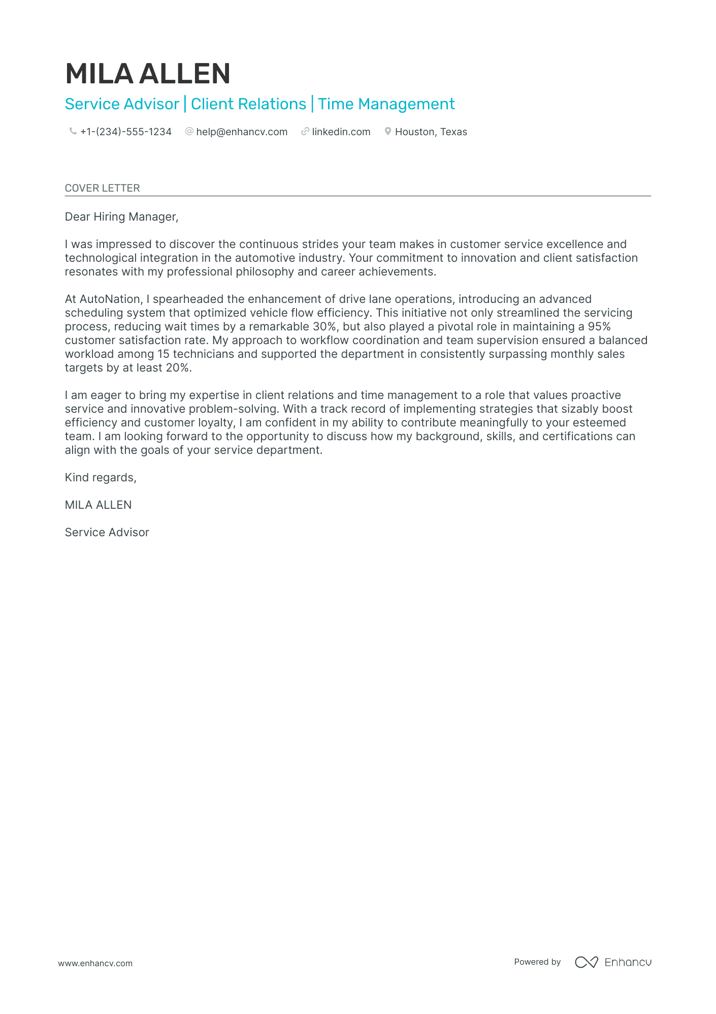 25 Professional Customer Service Cover Letter Examples and Template for ...