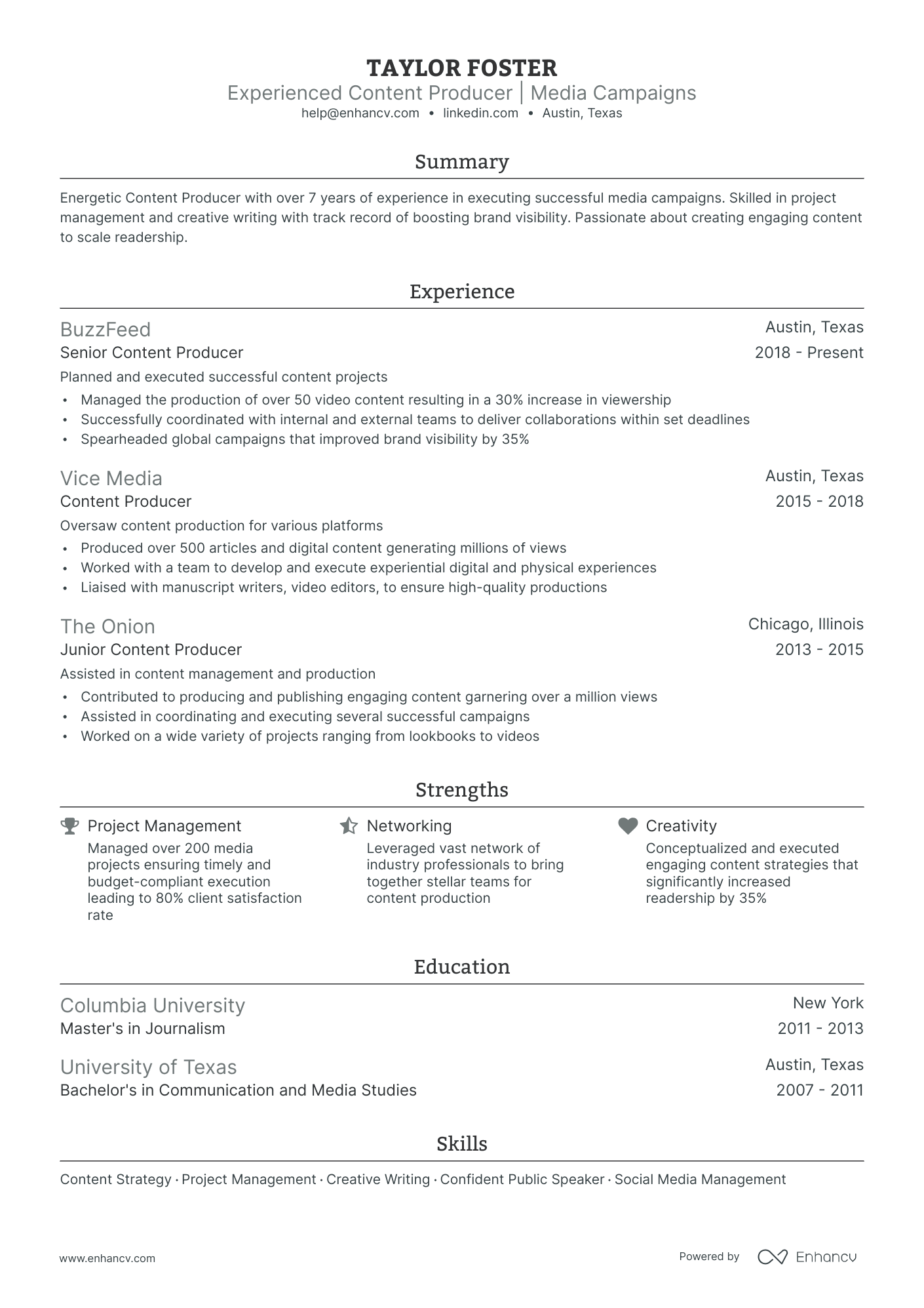 5 Creative Producer Resume Examples & Guide for 2024