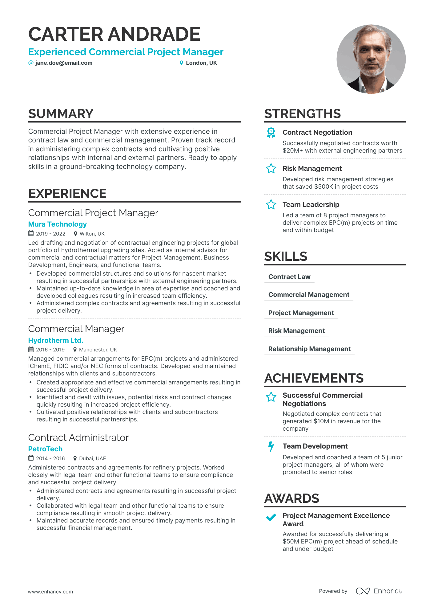 5 Commercial Project Manager Resume Examples & Guide for 2023