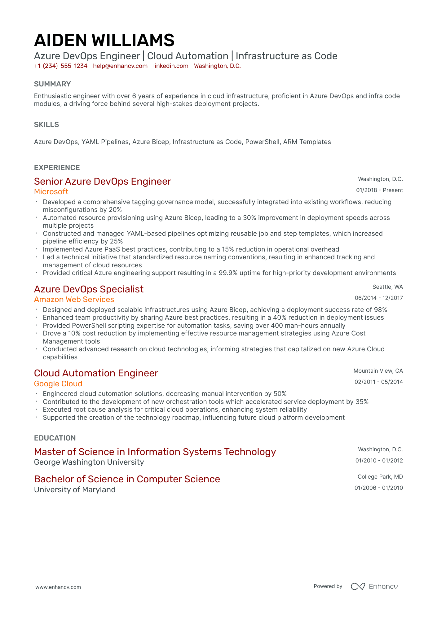 10 Azure Devops Engineer Resume Examples & Guide for 2025