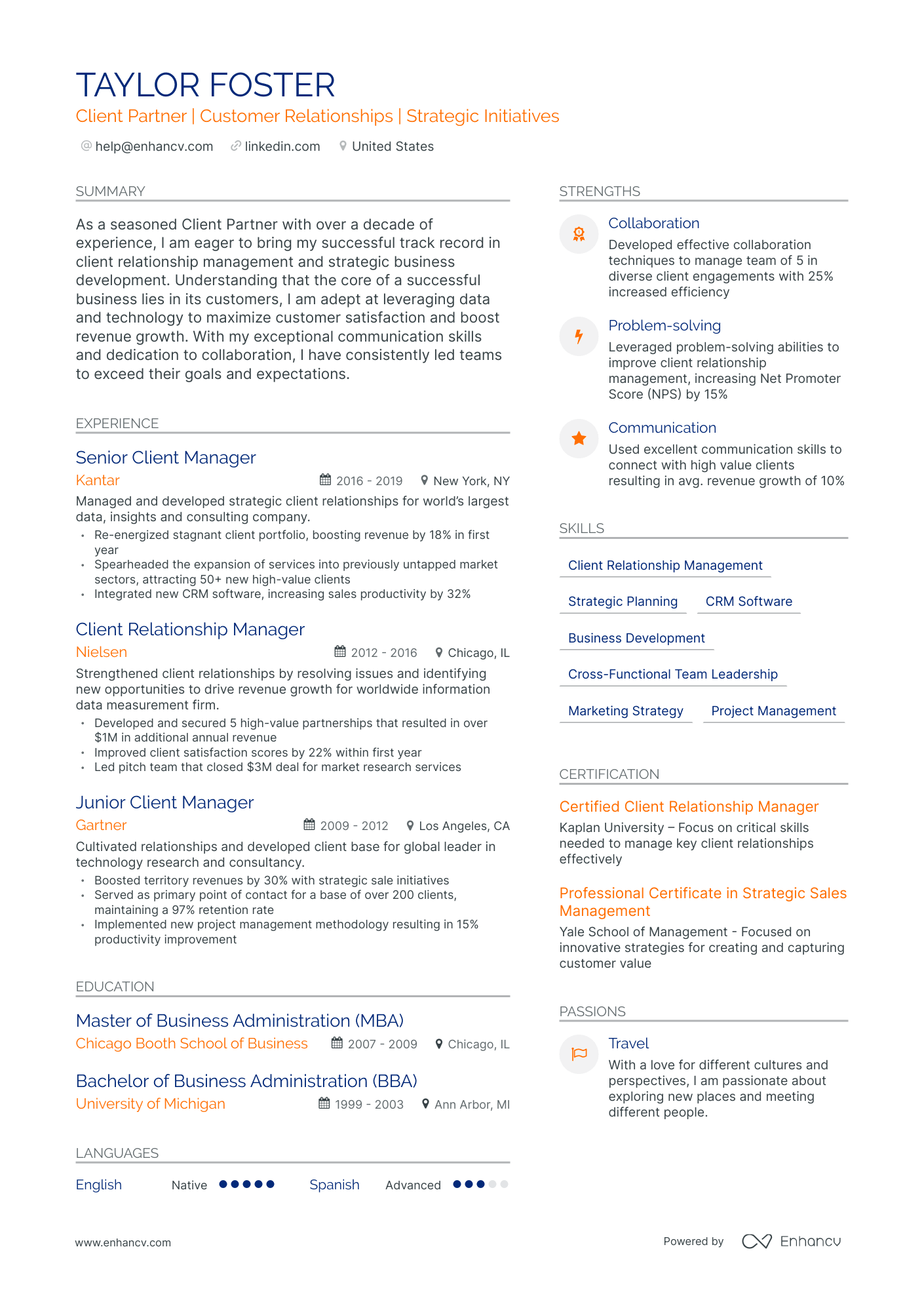 5 Client Partner Resume Examples & Guide for 2024