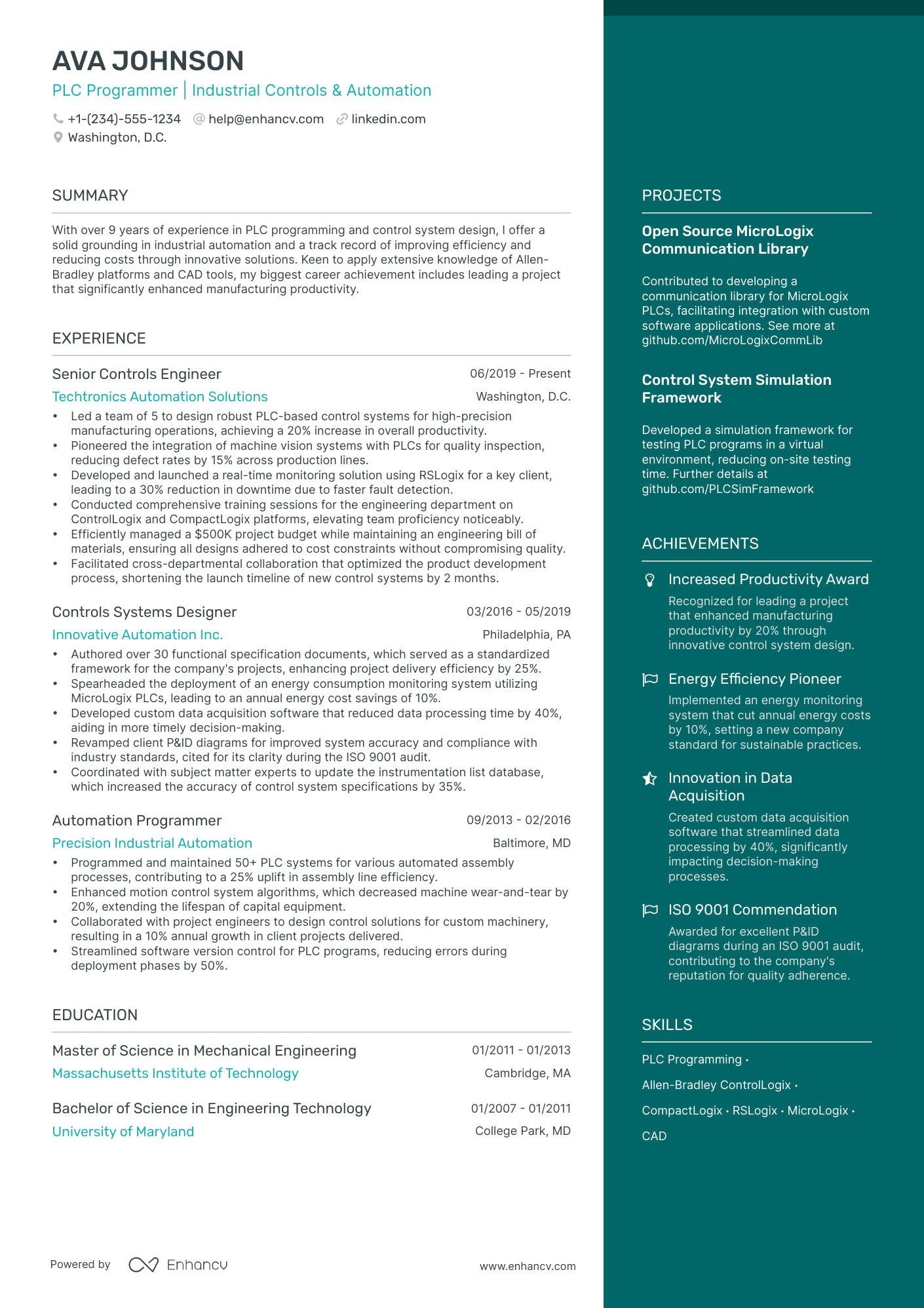 5 PLC Programmer Resume Examples & Guide for 2024