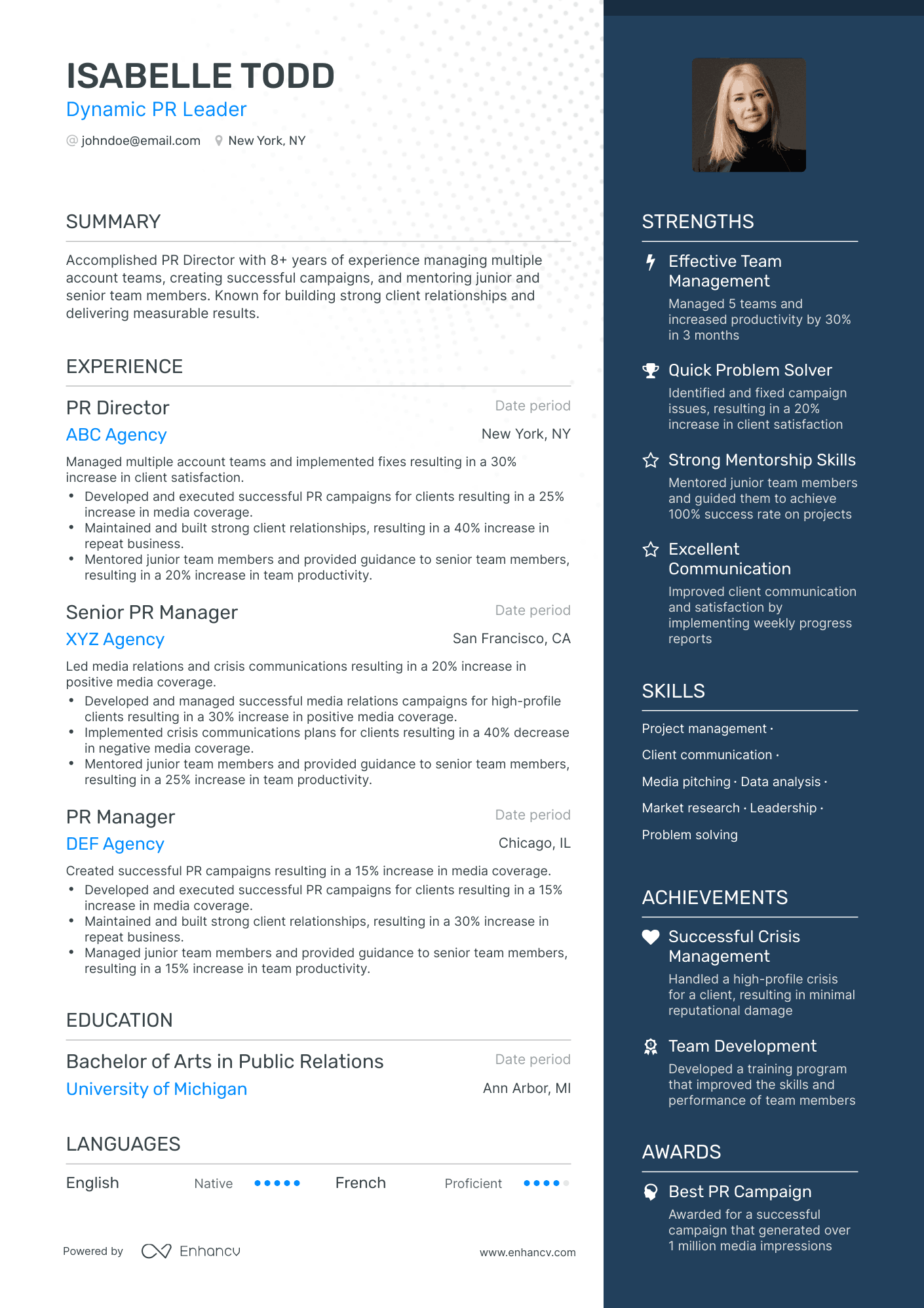 5 Public Relations Director Resume Examples & Guide for 2023