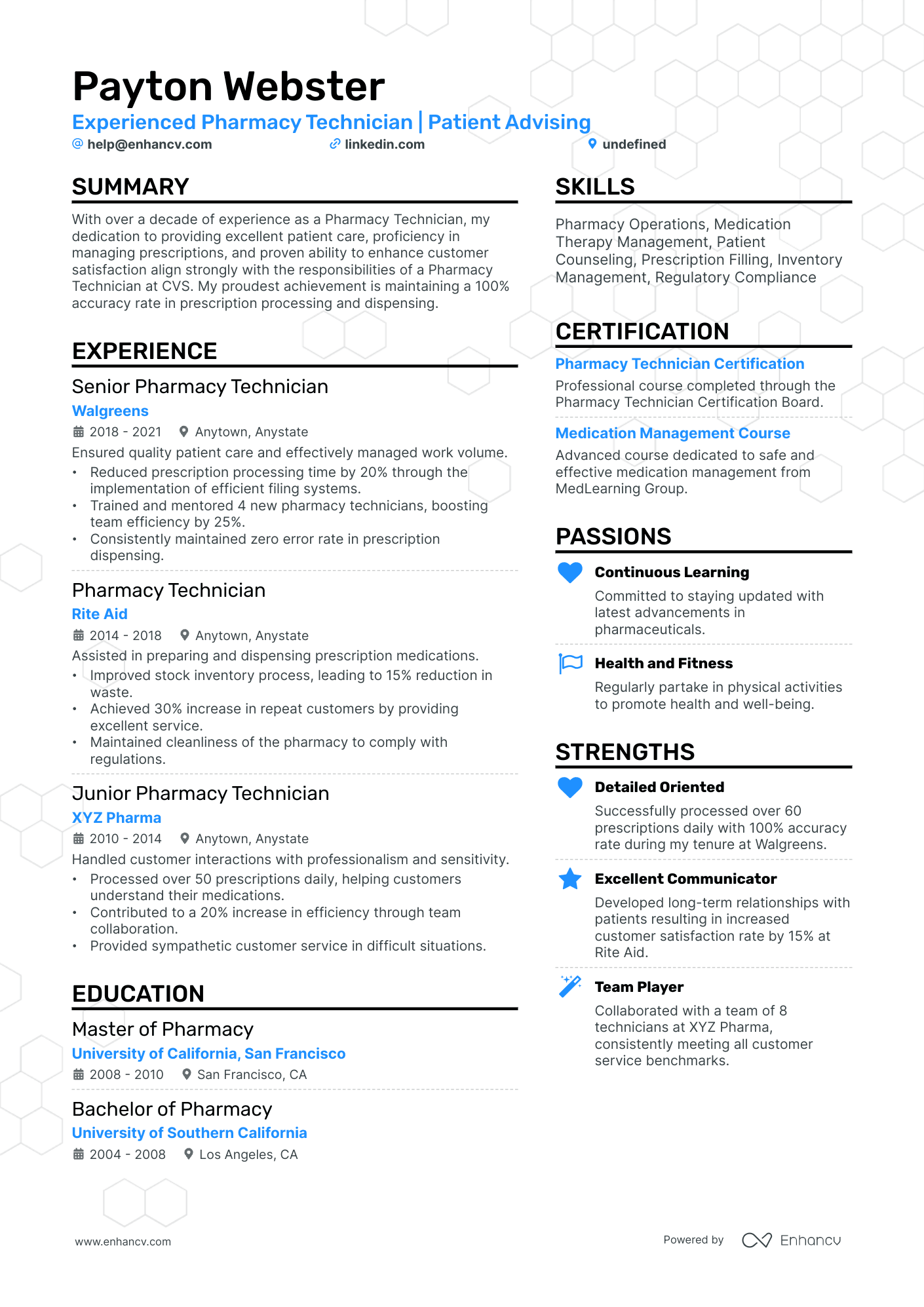 10 CVS Pharmacy Technician Resume Examples, Templates & Guide for 2026