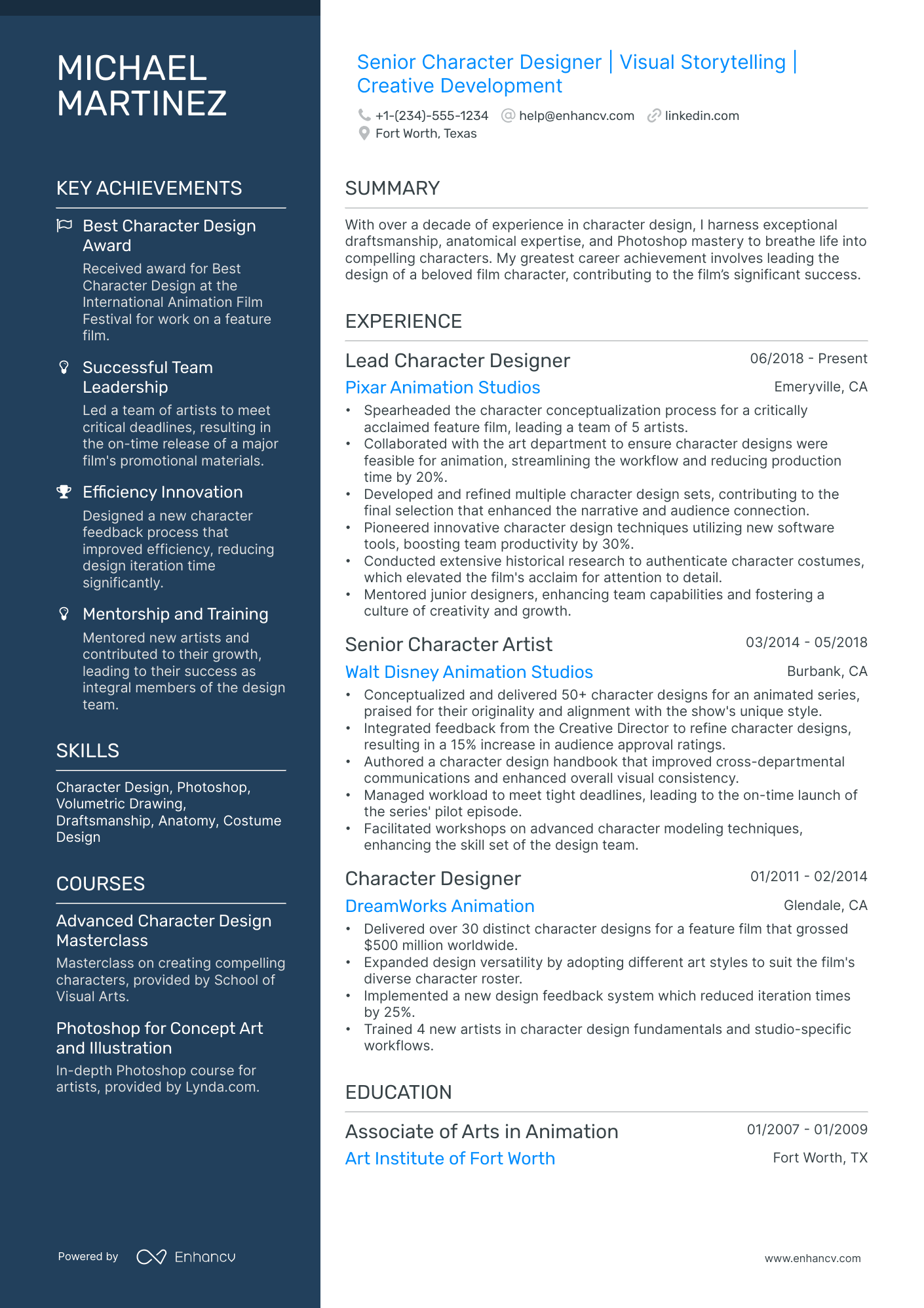 10 Character Designer Resume Examples & Guide for 2026