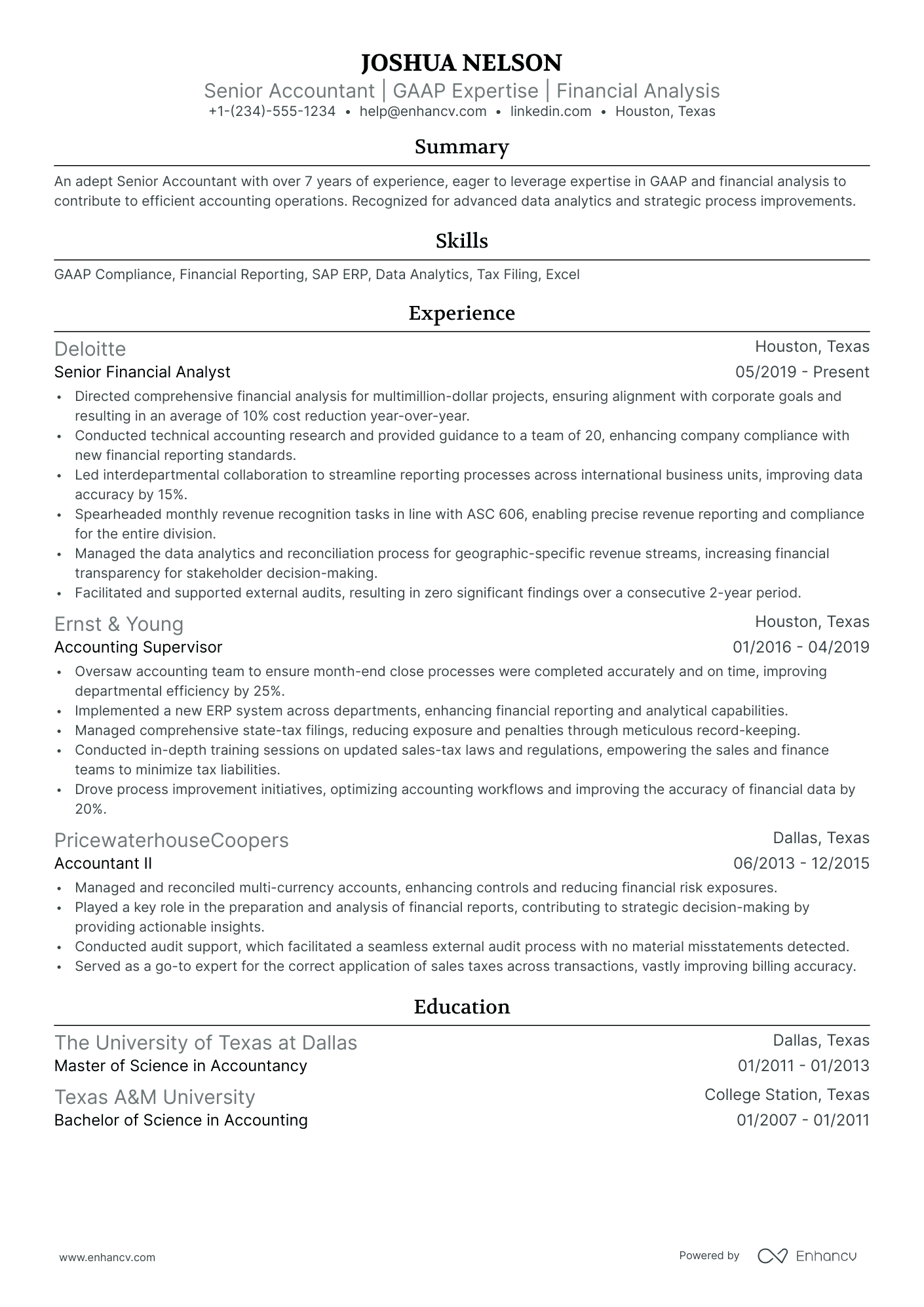 10 Management Accounting Resume Examples & Guide for 2026