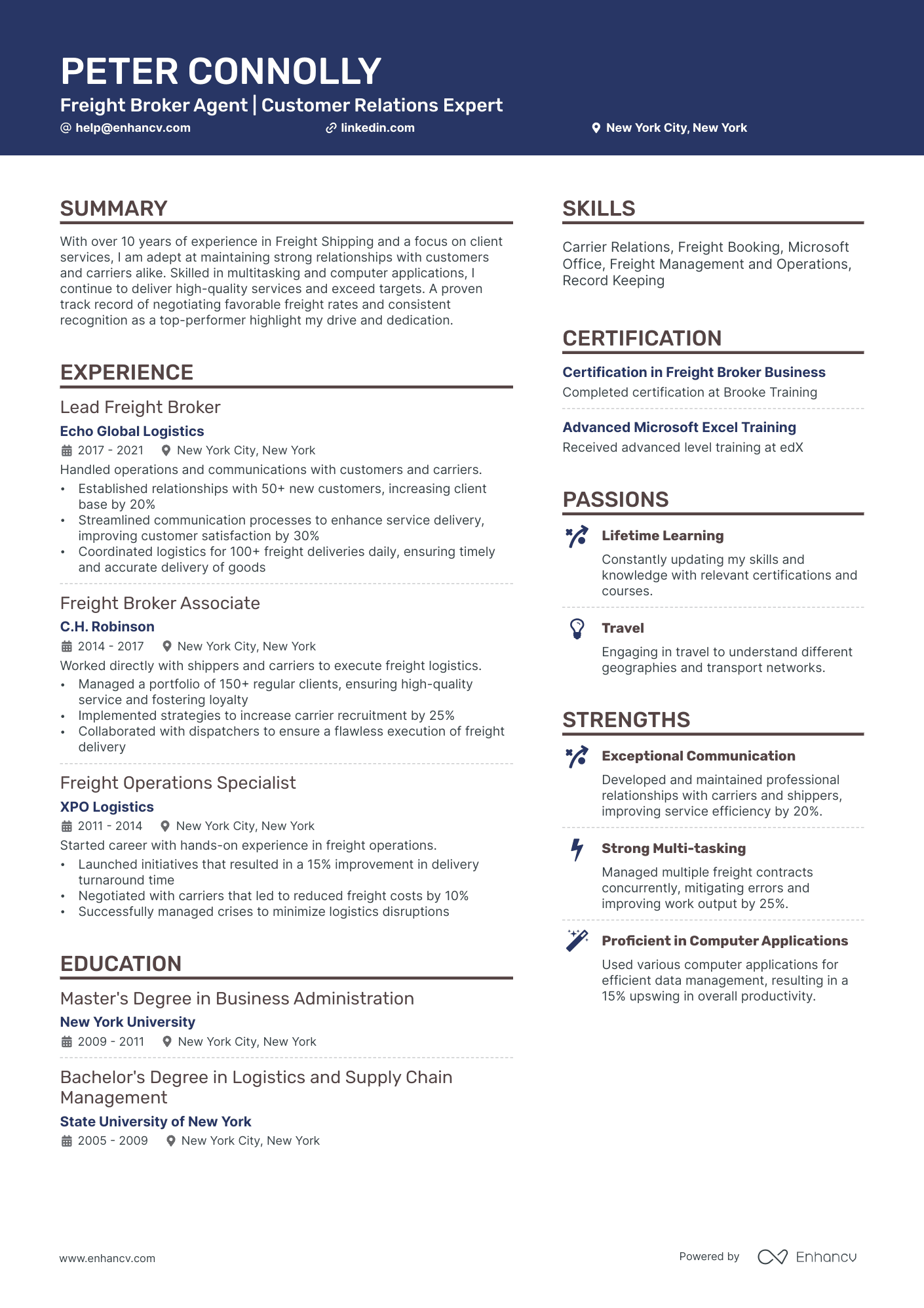 10 Freight Broker Resume Examples & Guide for 2026