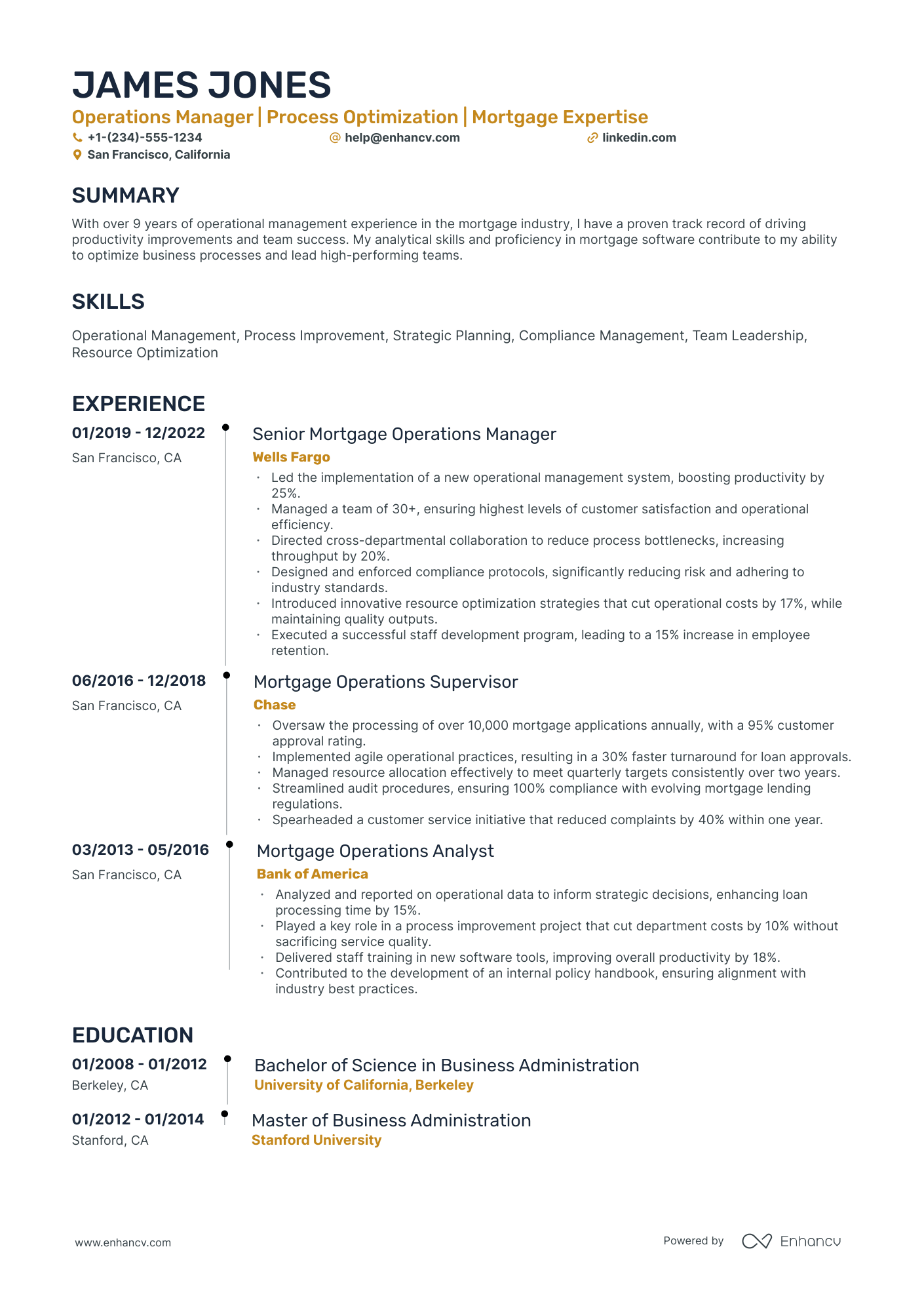 10 Mortgage Operations Manager Resume Examples & Guide for 2025