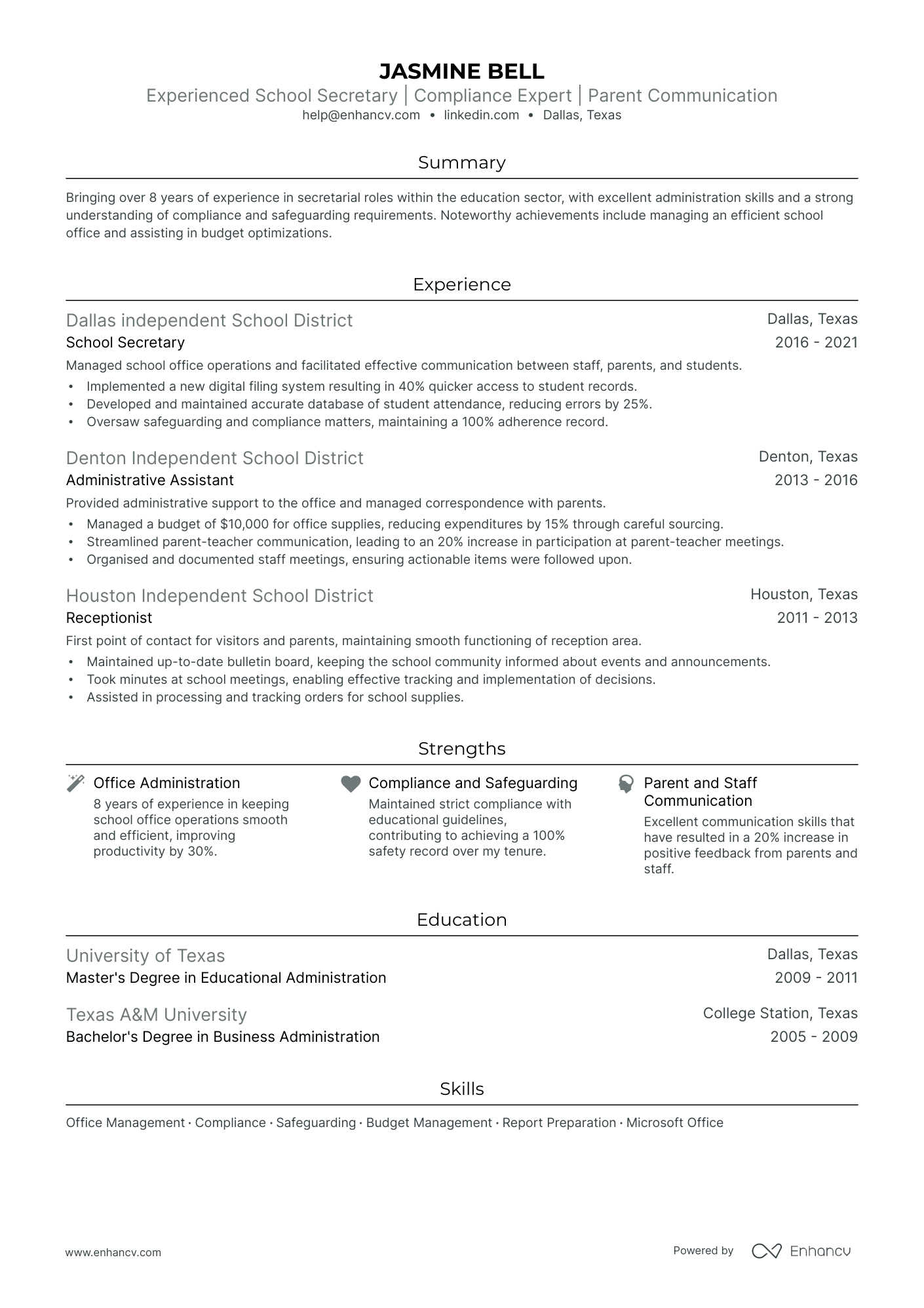 5 School Secretary Resume Examples & Guide for 2024