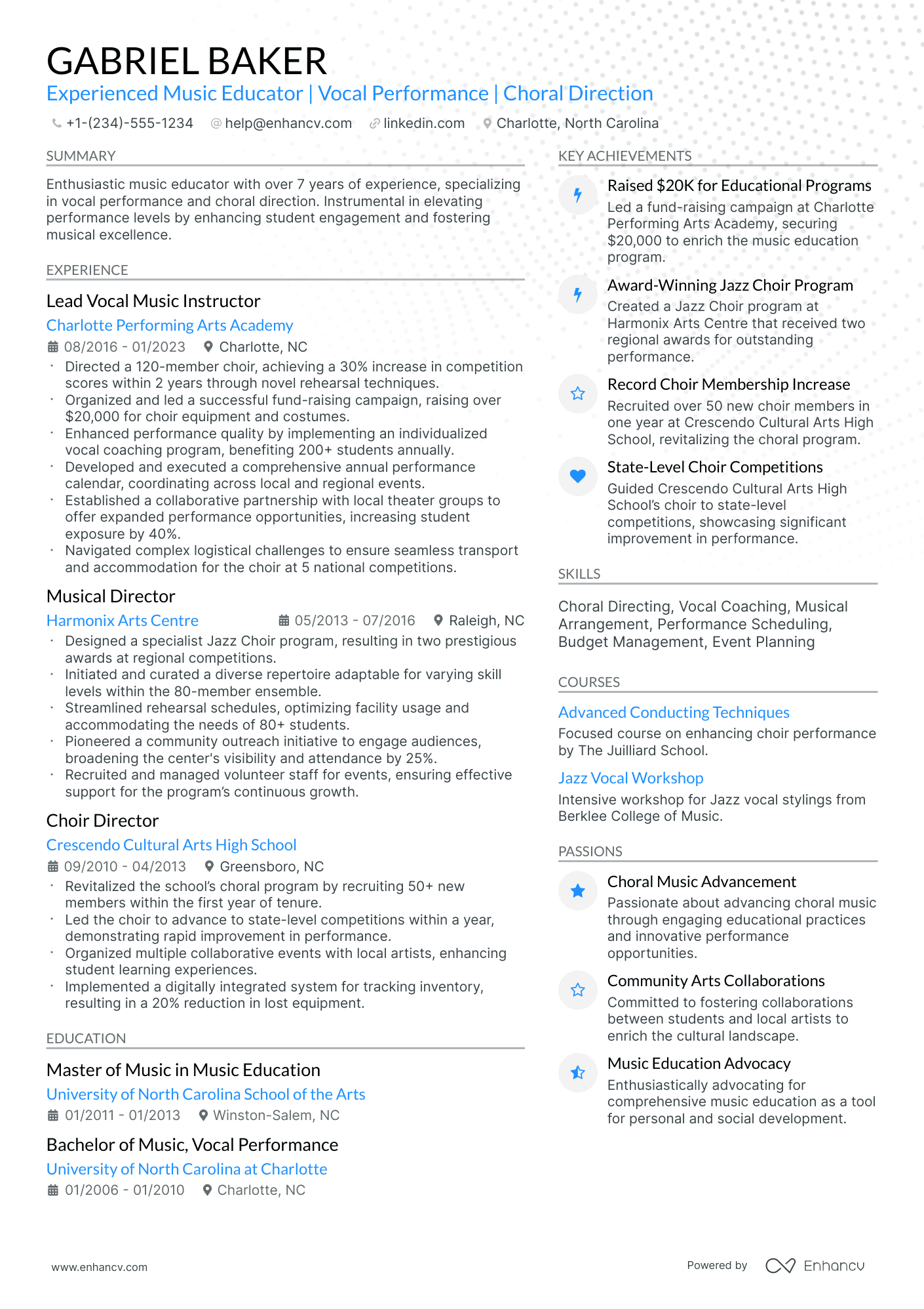 10 Music Director Resume Examples & Guide for 2026