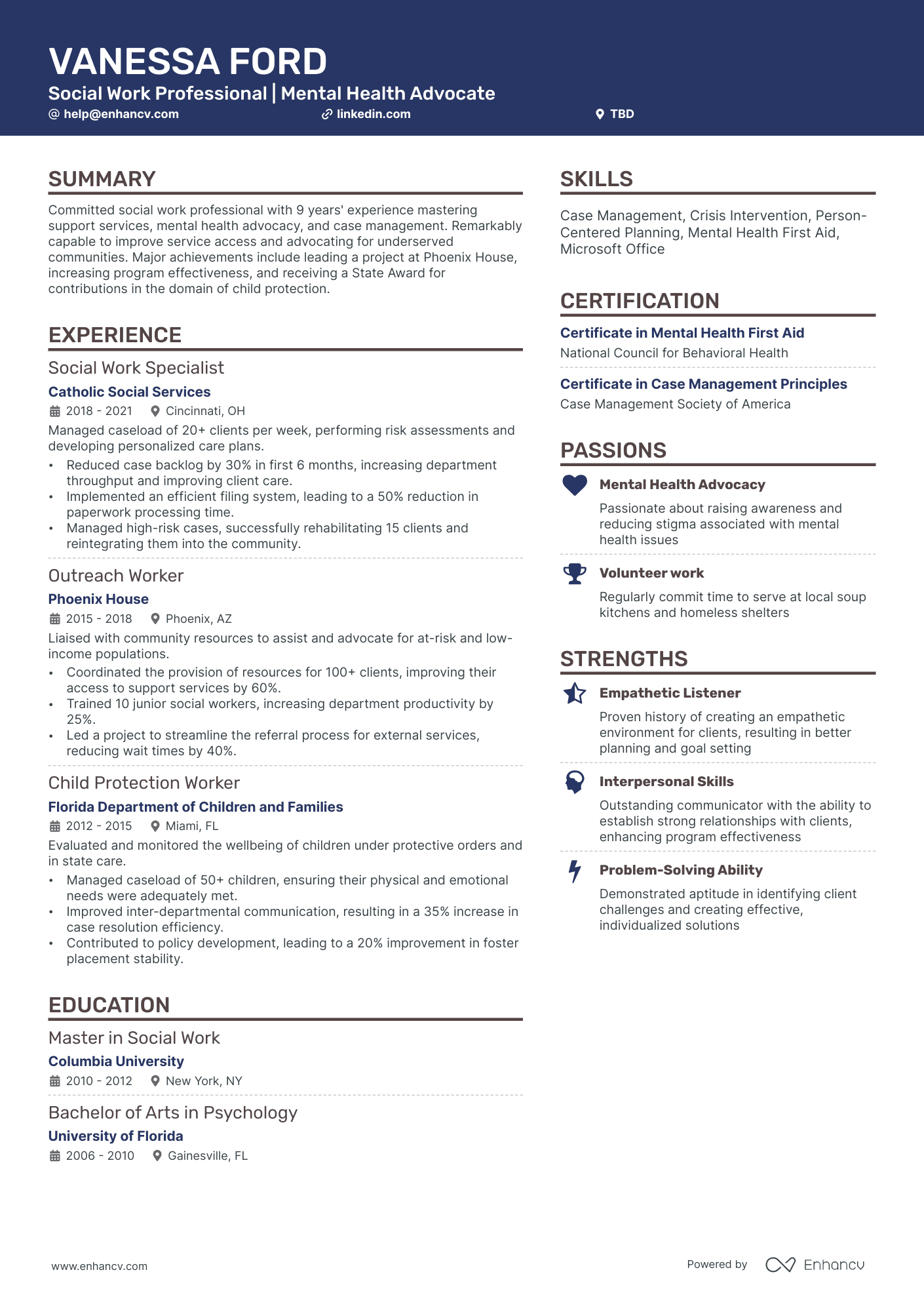 10 Social Work Intern Resume Examples & Guide for 2026