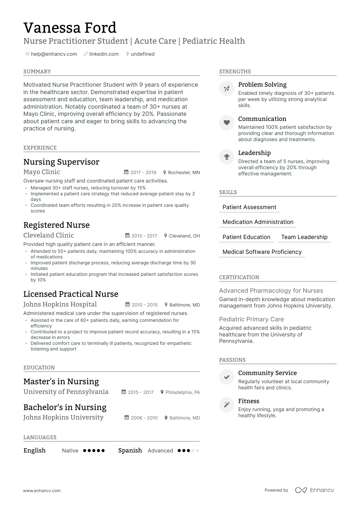 5 Nurse Practitioner Student Resume Examples & Guide for 2024