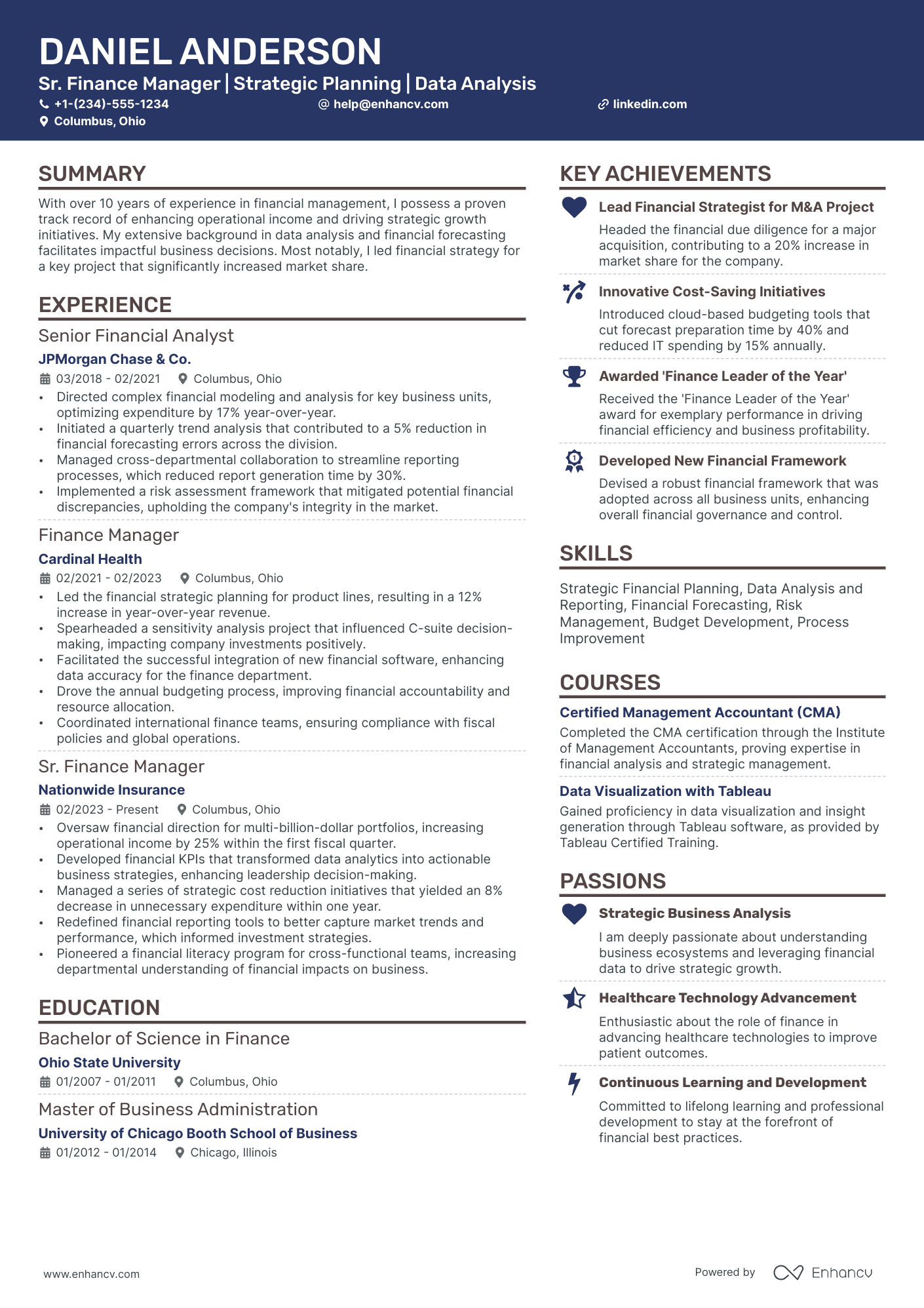 10 Senior Finance Manager Resume Examples & Guide for 2025