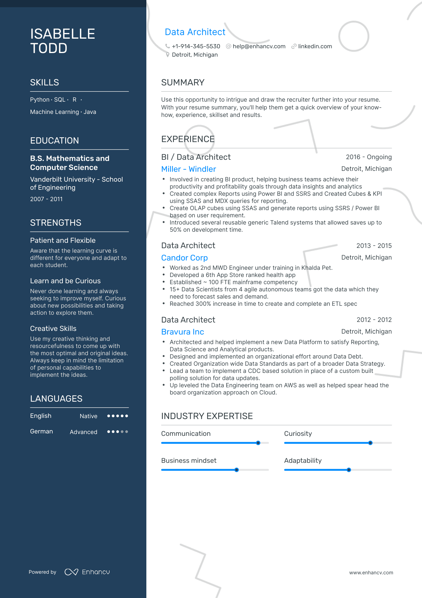 Data Architect Resume Examples & Guide for 2023 (Layout, Skills ...
