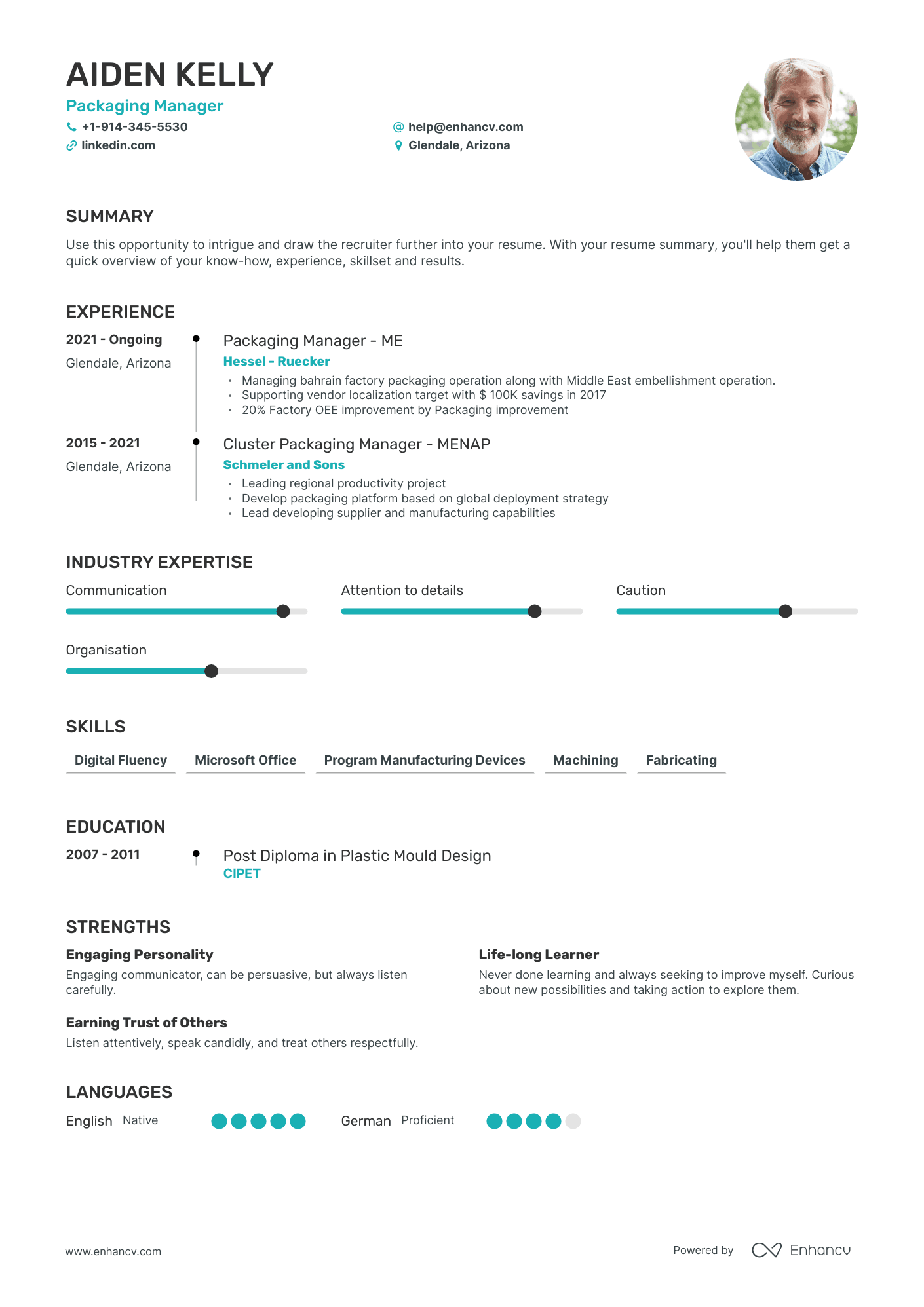 Packaging Manager Resume Examples & Guide for 2023 (Layout, Skills ...