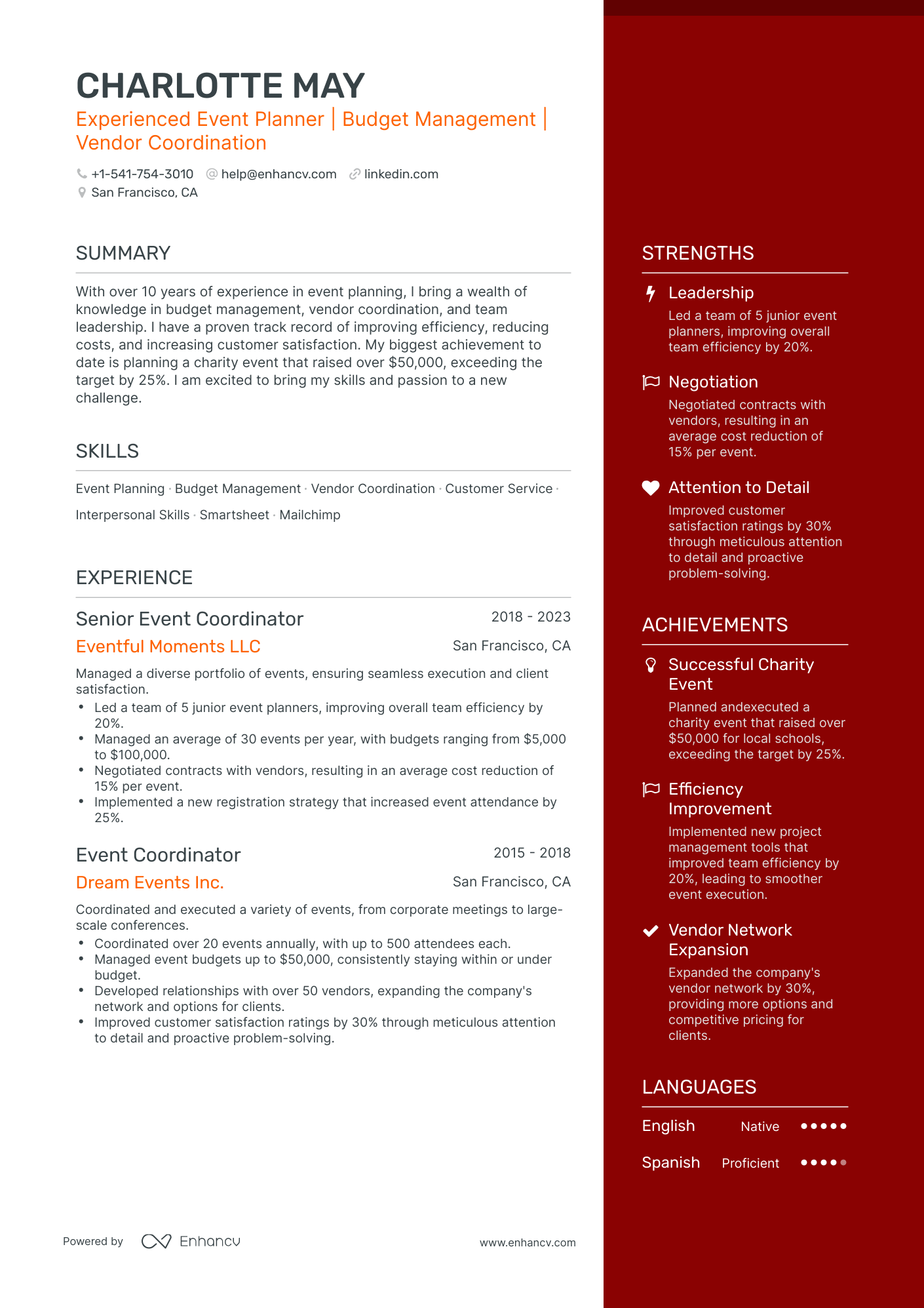6 Event Planner Resume Examples & Guide for 2023