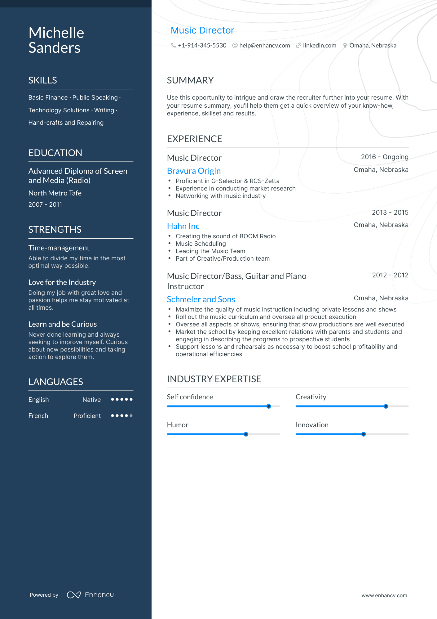 Music Director Resume Examples & Guide for 2023 (Layout, Skills ...