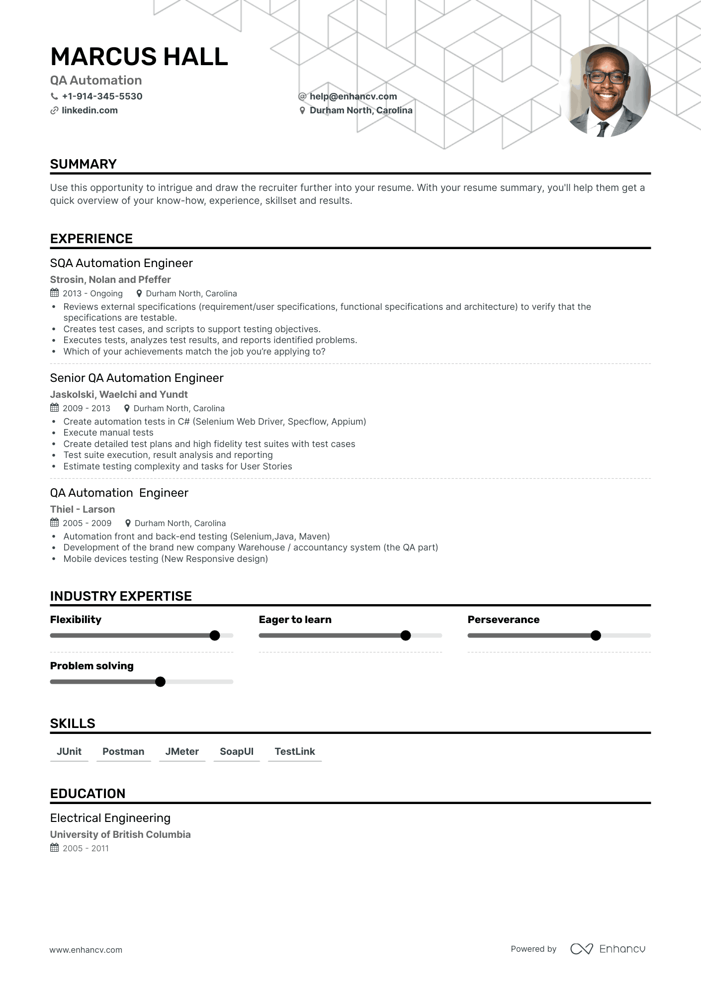 QA Automation Resume Examples & Guide for 2023 (Layout, Skills, Keywords & Job Description)