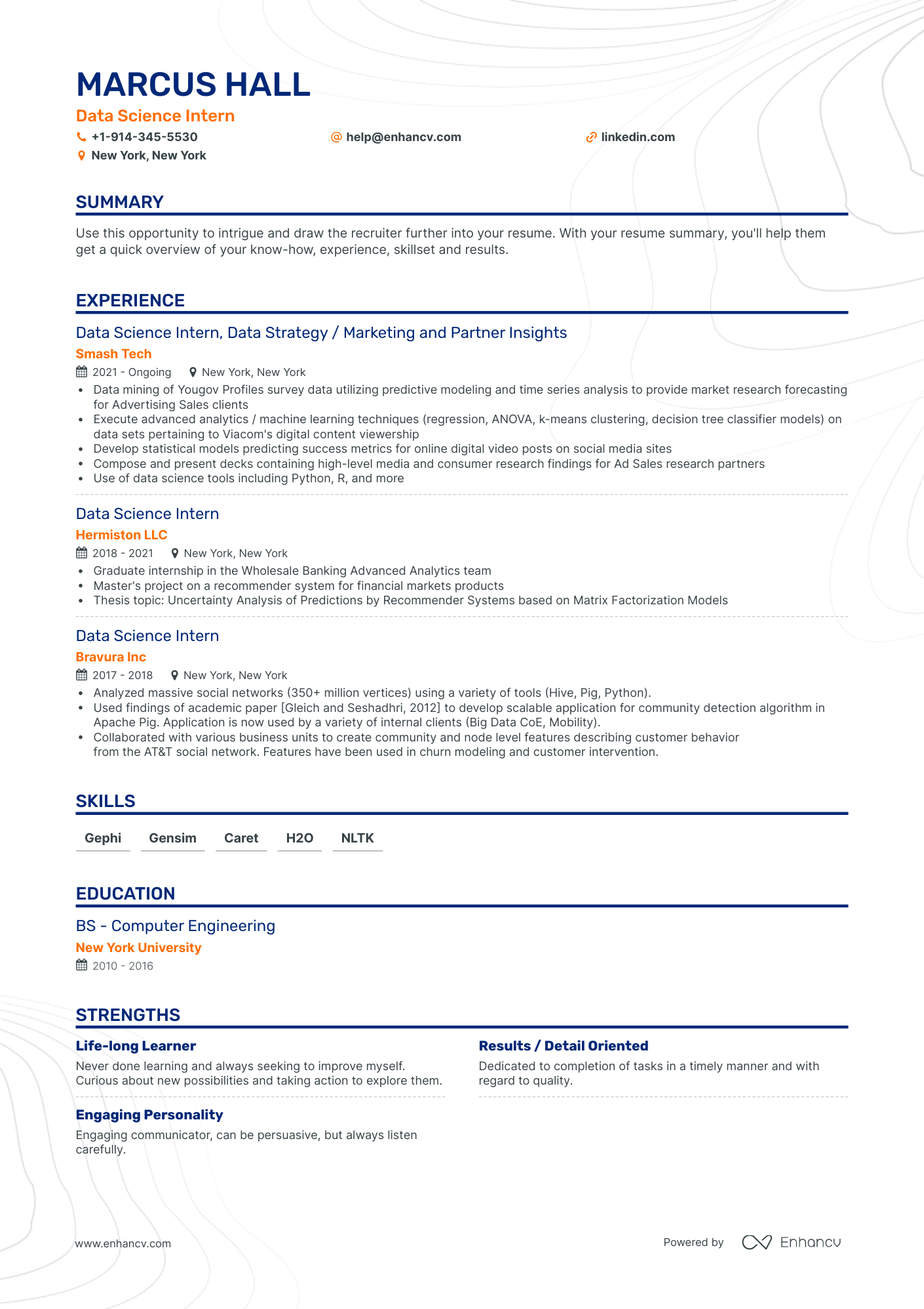 Data Science Intern Resume Examples & Guide for 2023 (Layout, Skills ...