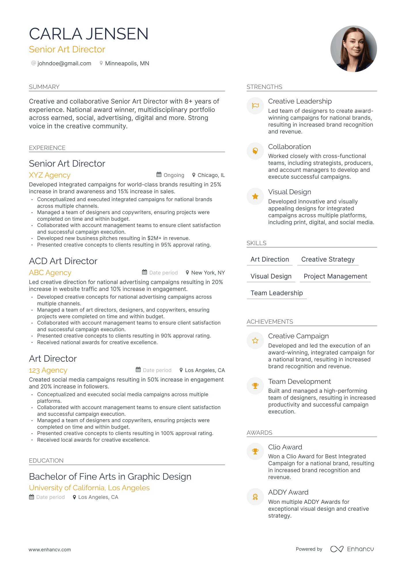 7 Creative Director Resume Examples & Guide for 2024