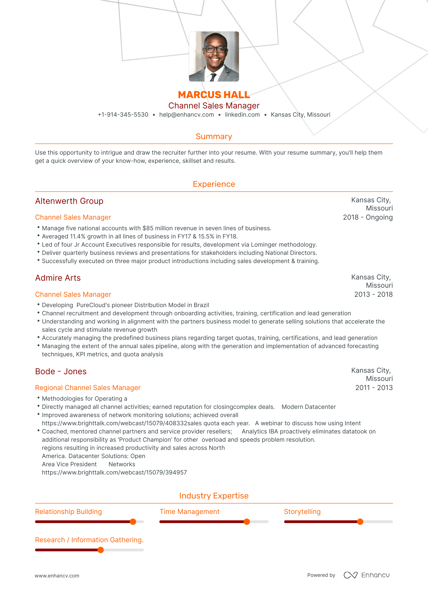 Channel Sales Manager Resume Examples & Guide for 2023 (Layout, Skills ...