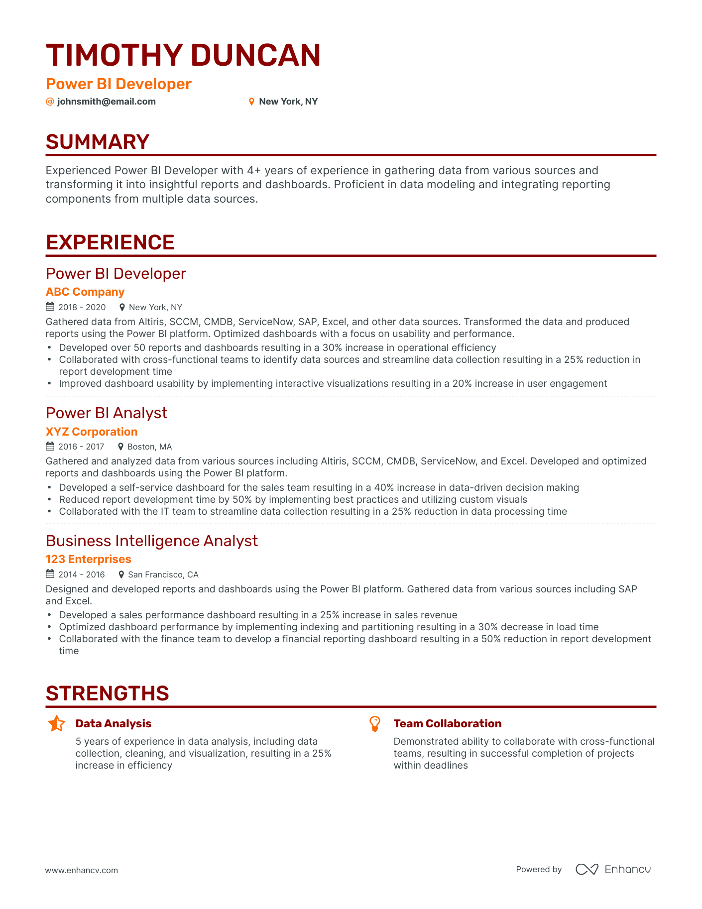 5 Power Bi Resume Examples Guide For 2023