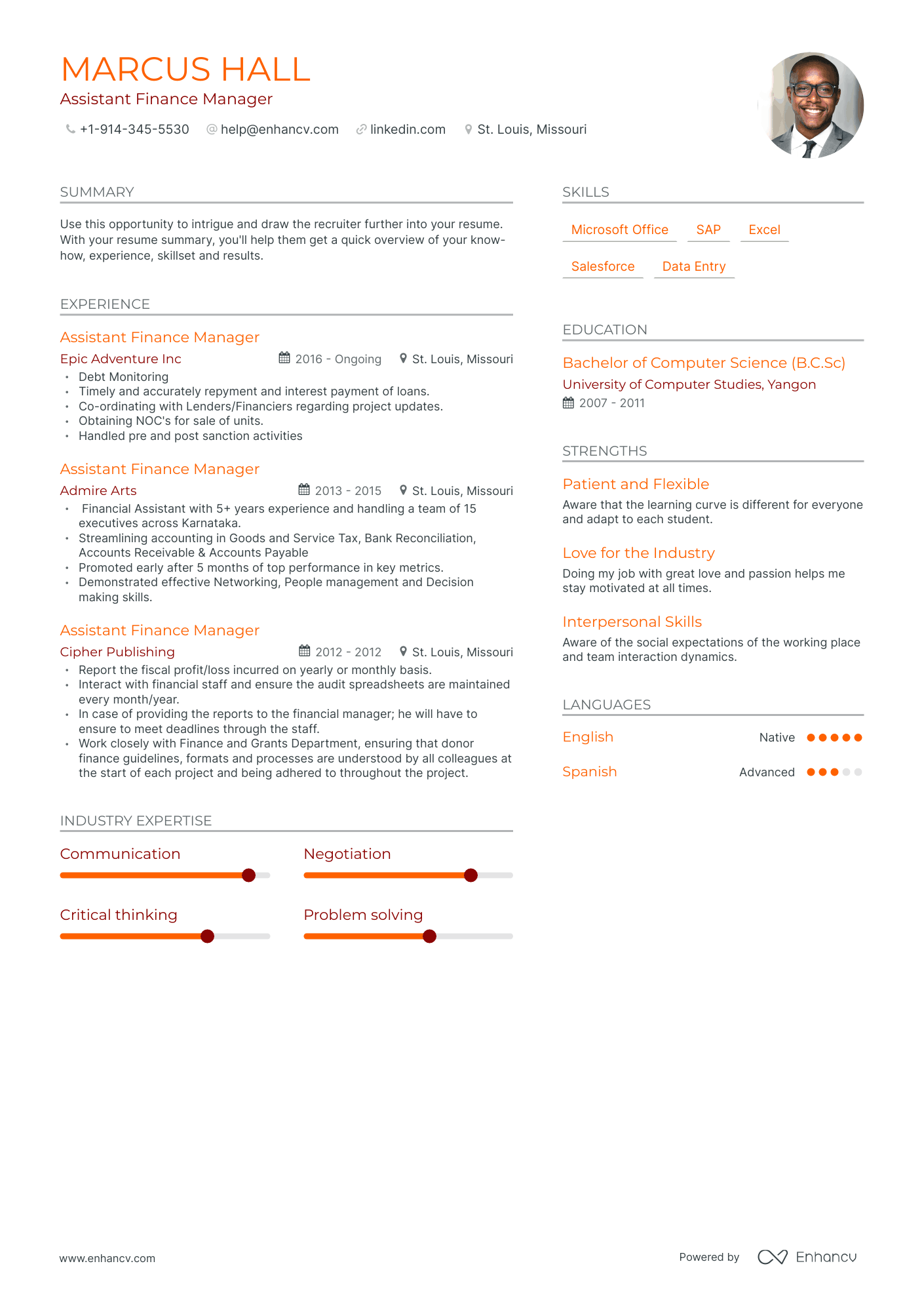 Assistant Finance Manager Resume Examples & Guide for 2023 (Layout ...