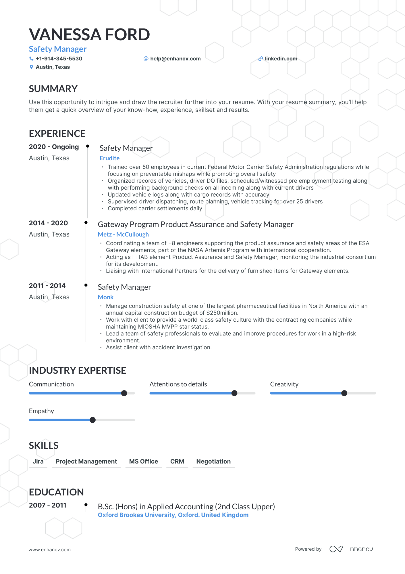 Safety Manager Resume Examples & Guide for 2023 (Layout, Skills ...